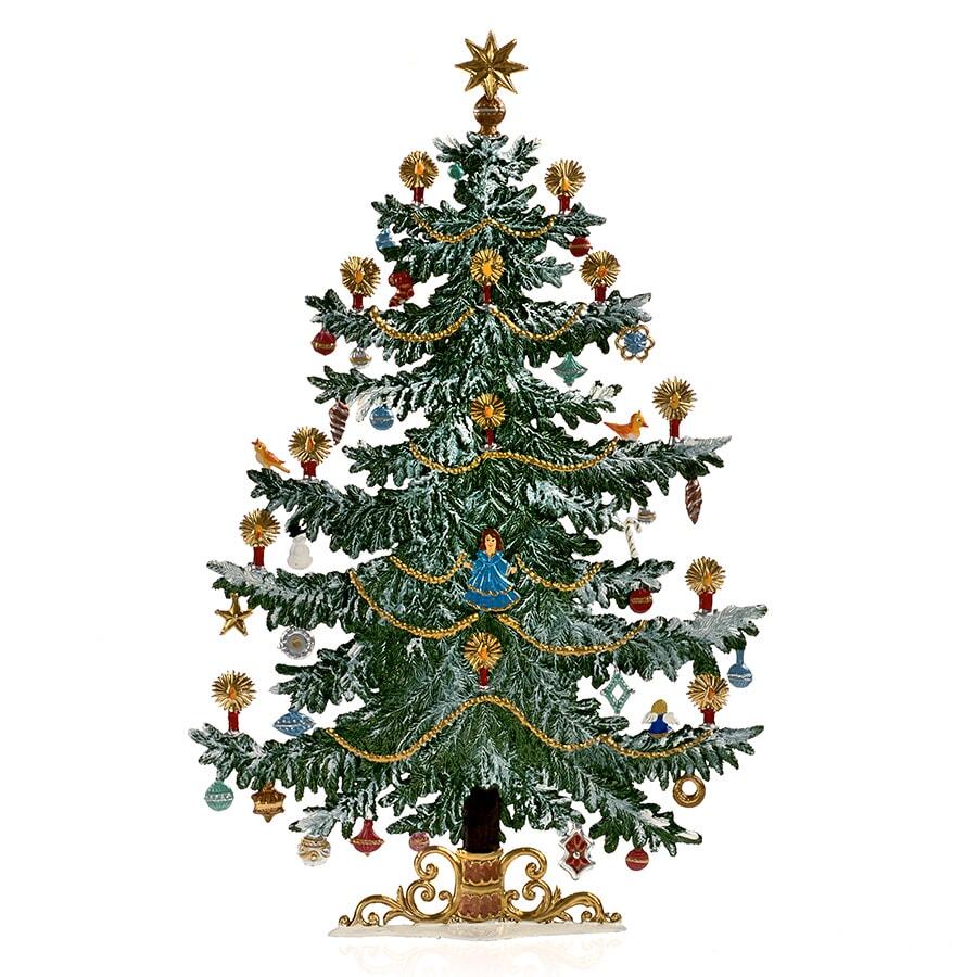 Pewter Mid-Sized Decorated Christmas Tree