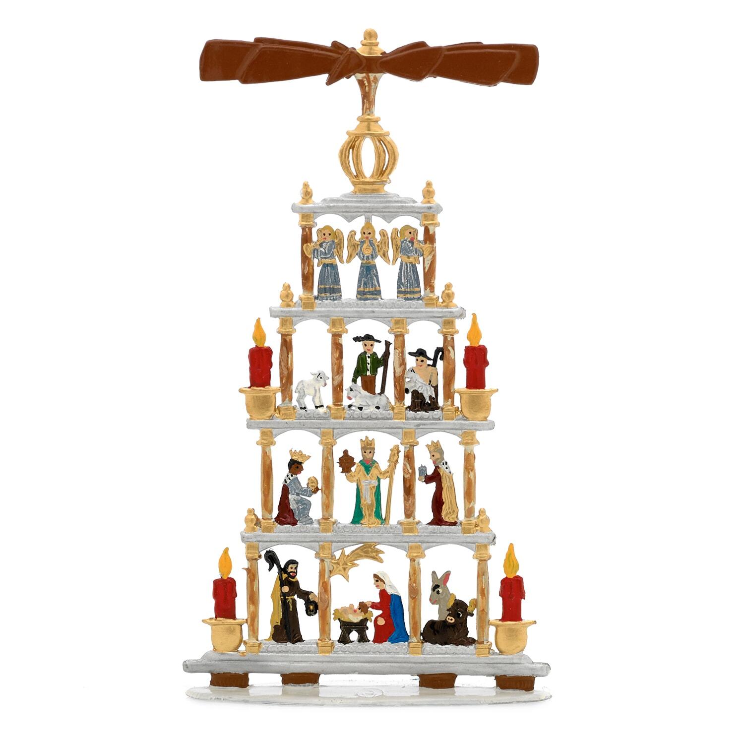 Pewter Standing Nativity Pyramid