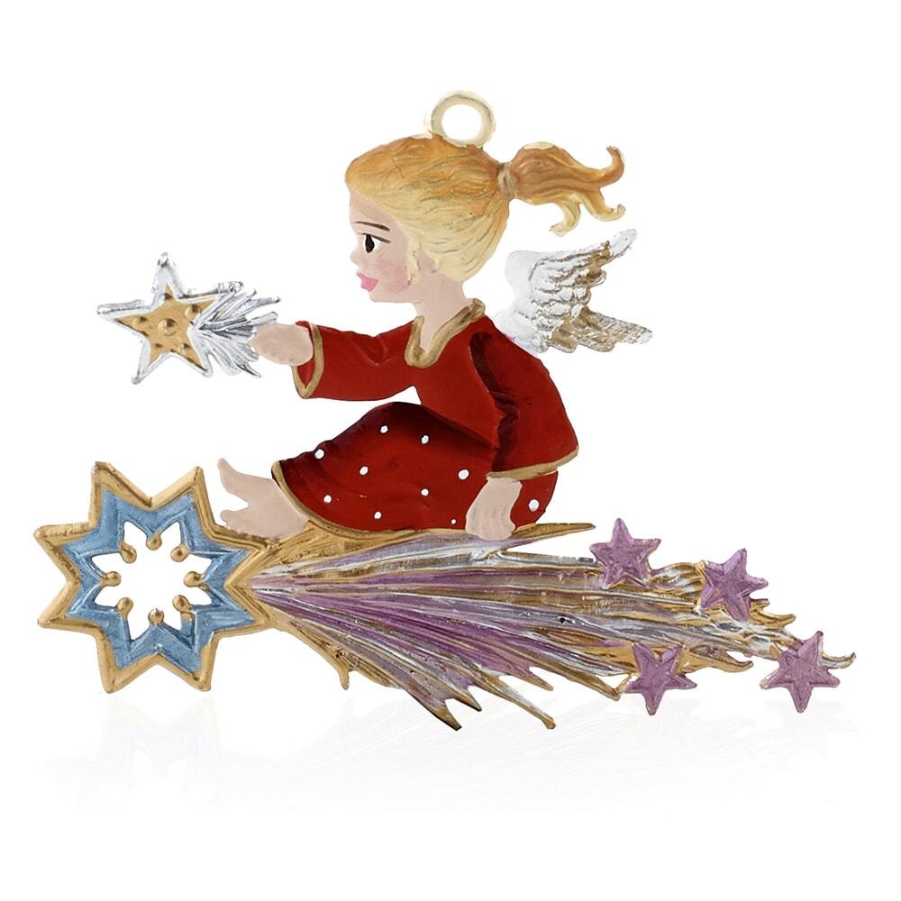 Pewter Angel on Shooting Star Ornament