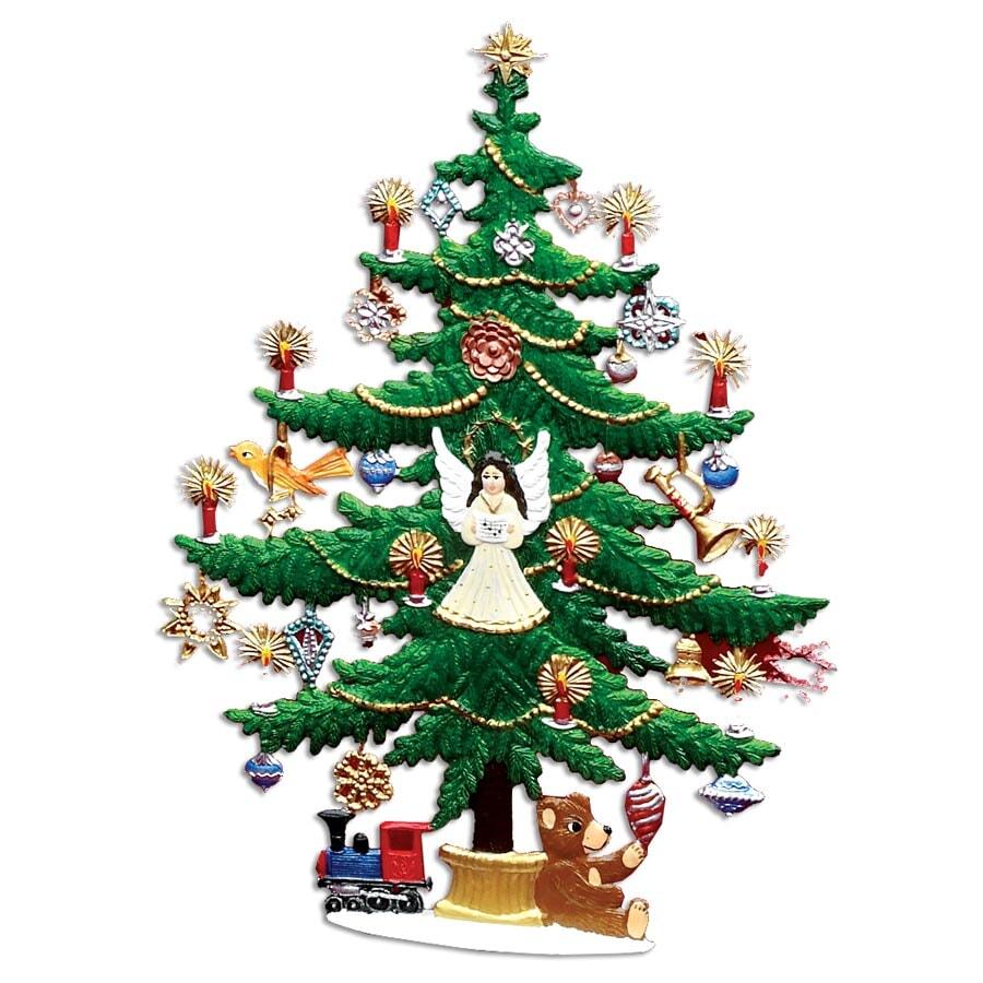 Pewter Medium Decorated Christmas Tree
