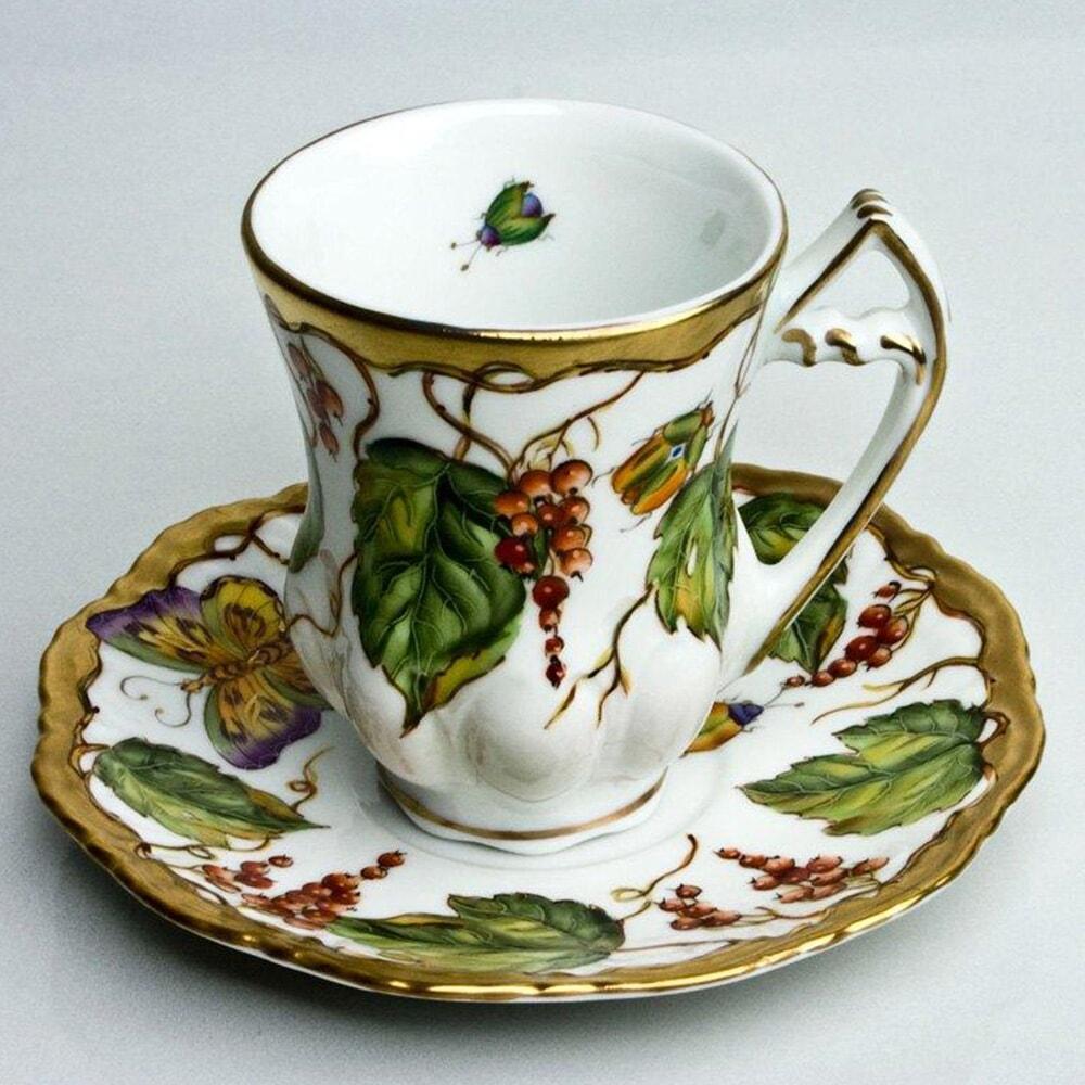 Anna Weatherley Wildberry Red Demitasse Cup & Saucer