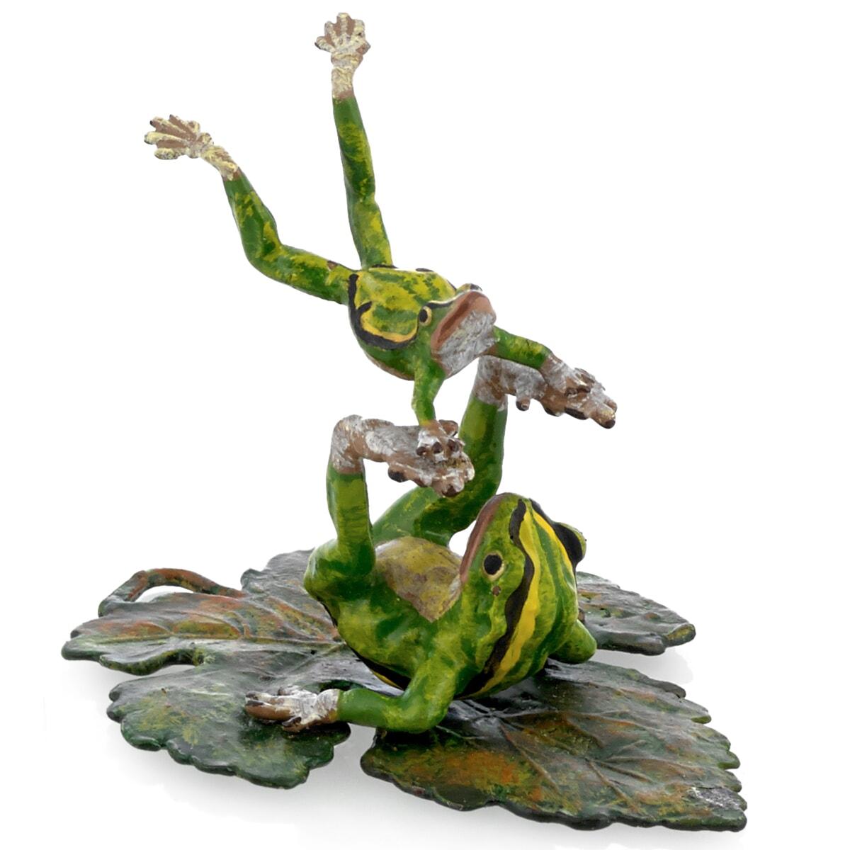 Austrian Bronze Two Frogs Doing Gymnastics