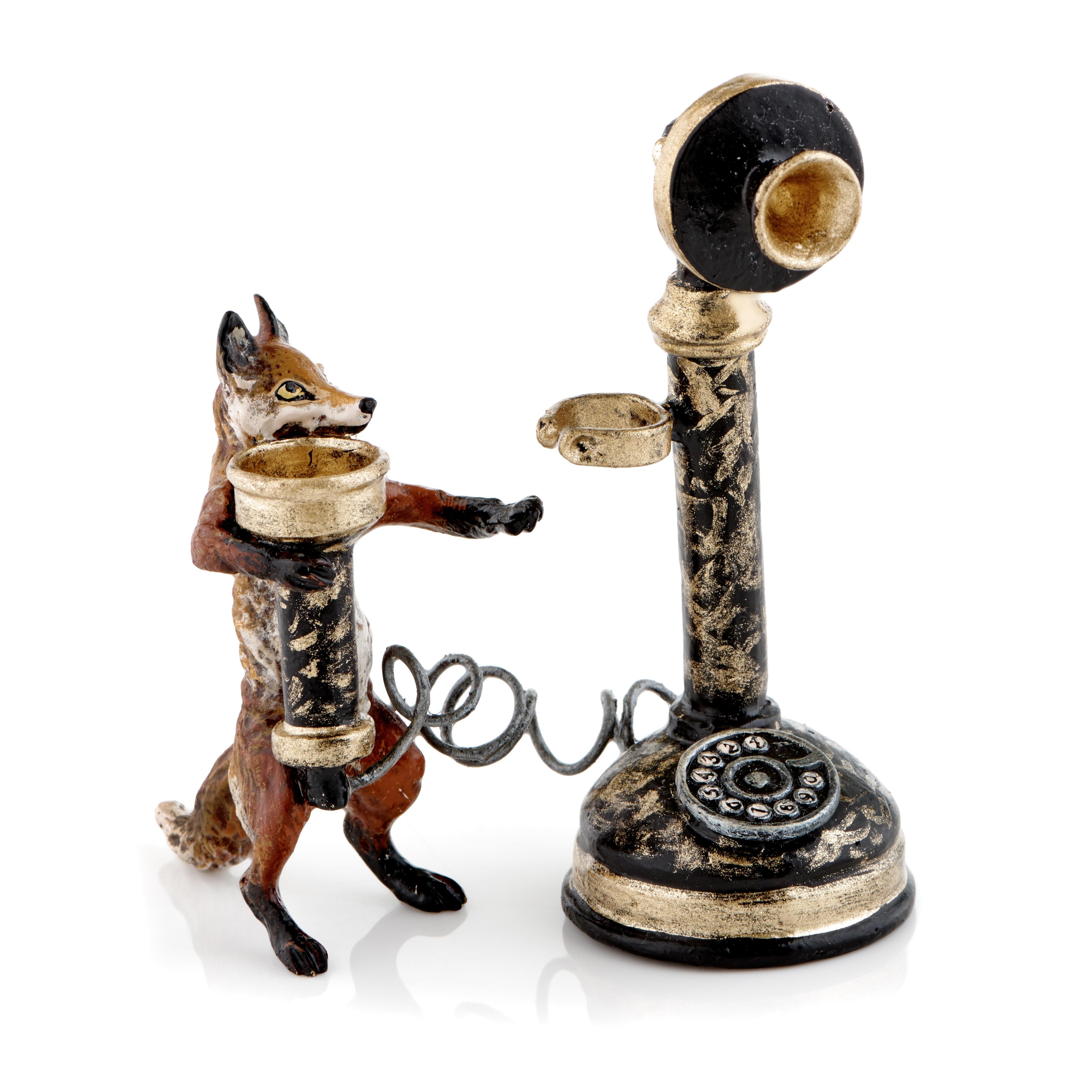 Austrian Bronze Fox with Telephone