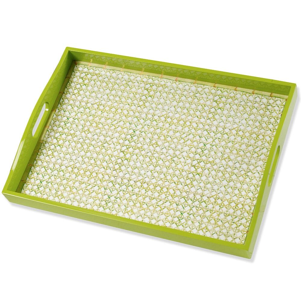 Green Trellis Lacquered Tray