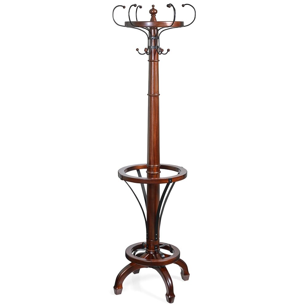 Mahogany Coat Rack & Umbrella Stand