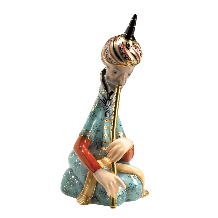 Herend Miniature Persian Playing Flute (Aqua)