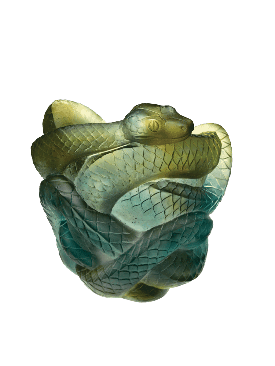 Daum Crystal Snake Vase