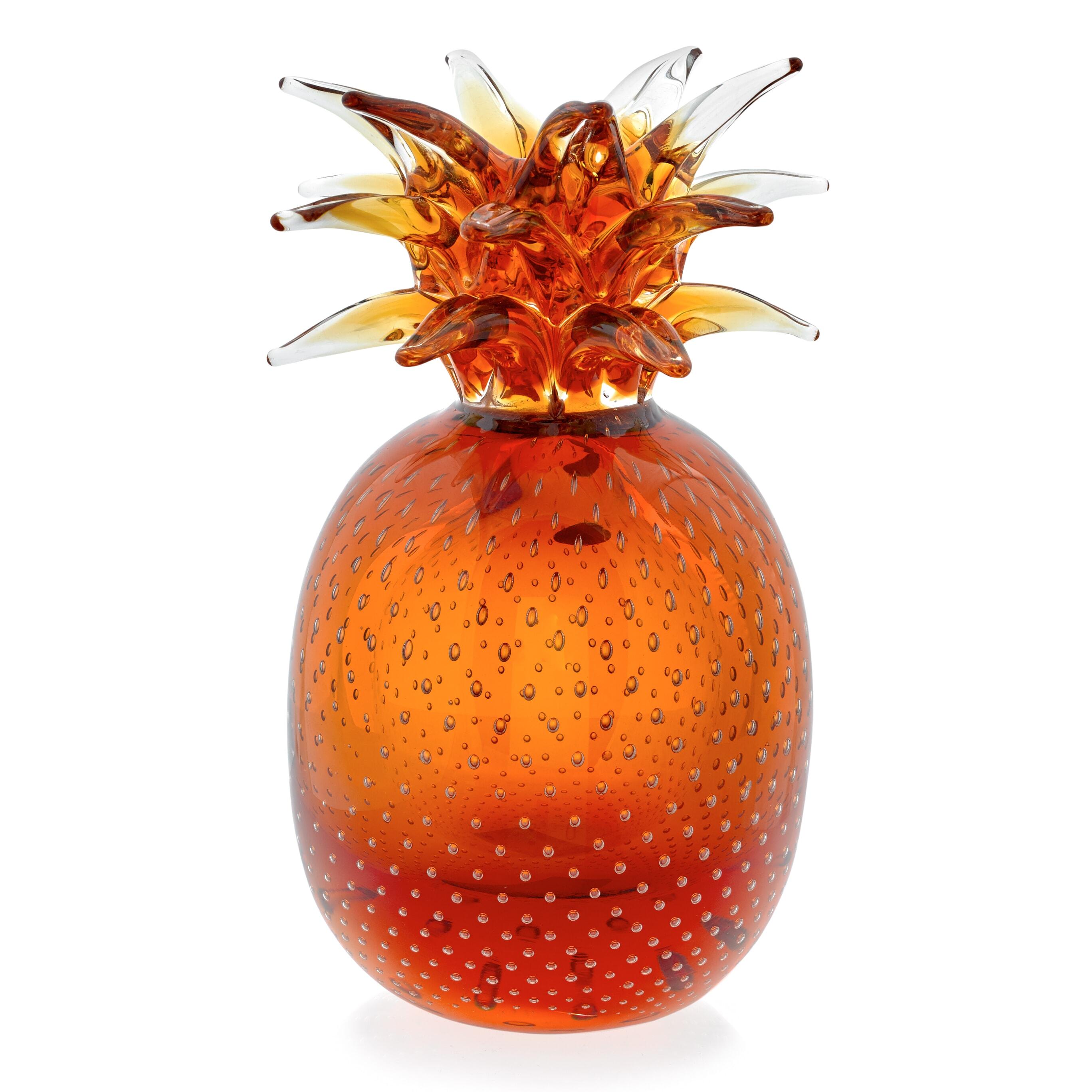 Crystal Pineapple Sculpture, Amber