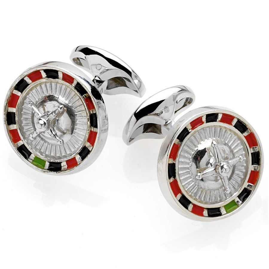 Sterling Silver Roulette Wheel Cufflinks