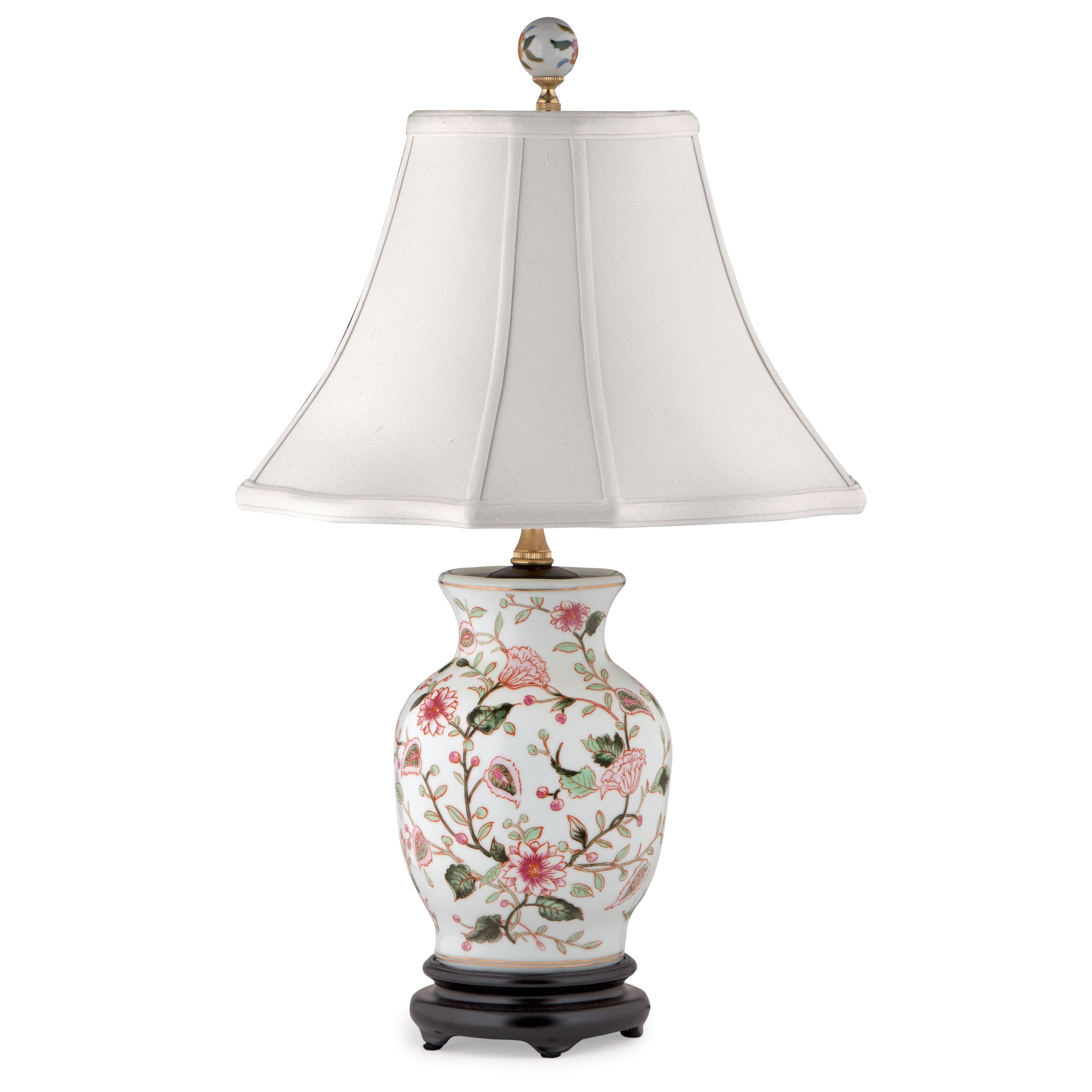 Porcelain Multi-Color Flower Vase Lamp