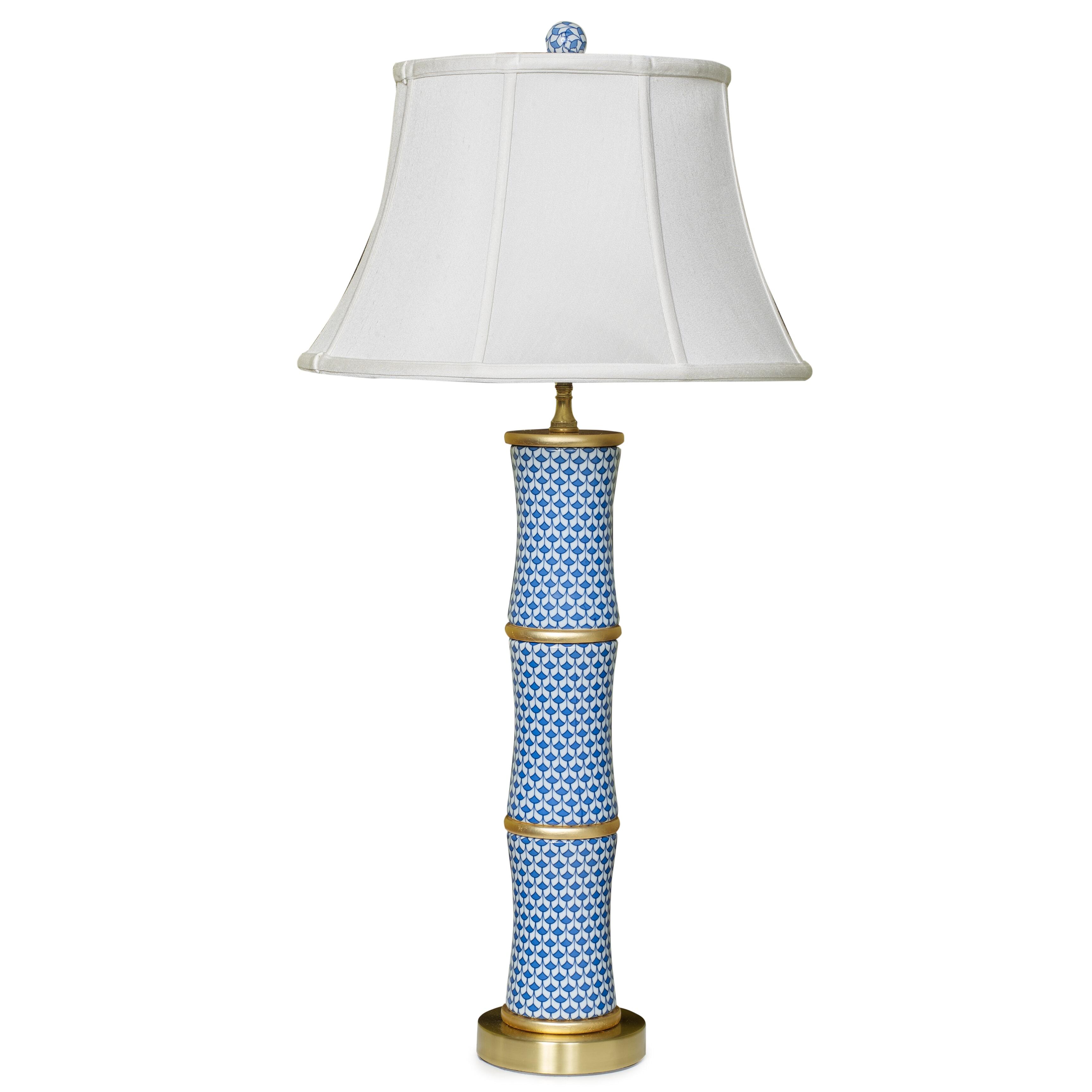 Blue and White Porcelain Fish Scale Lamp