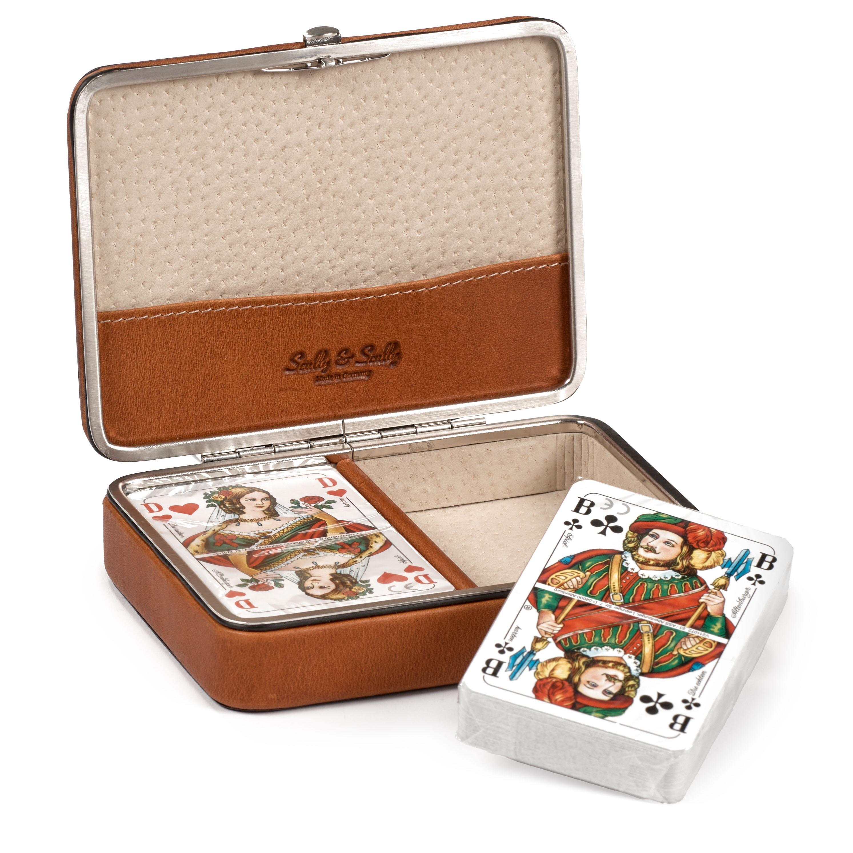 Alpina Cowhide Playing Cards Case, Orange