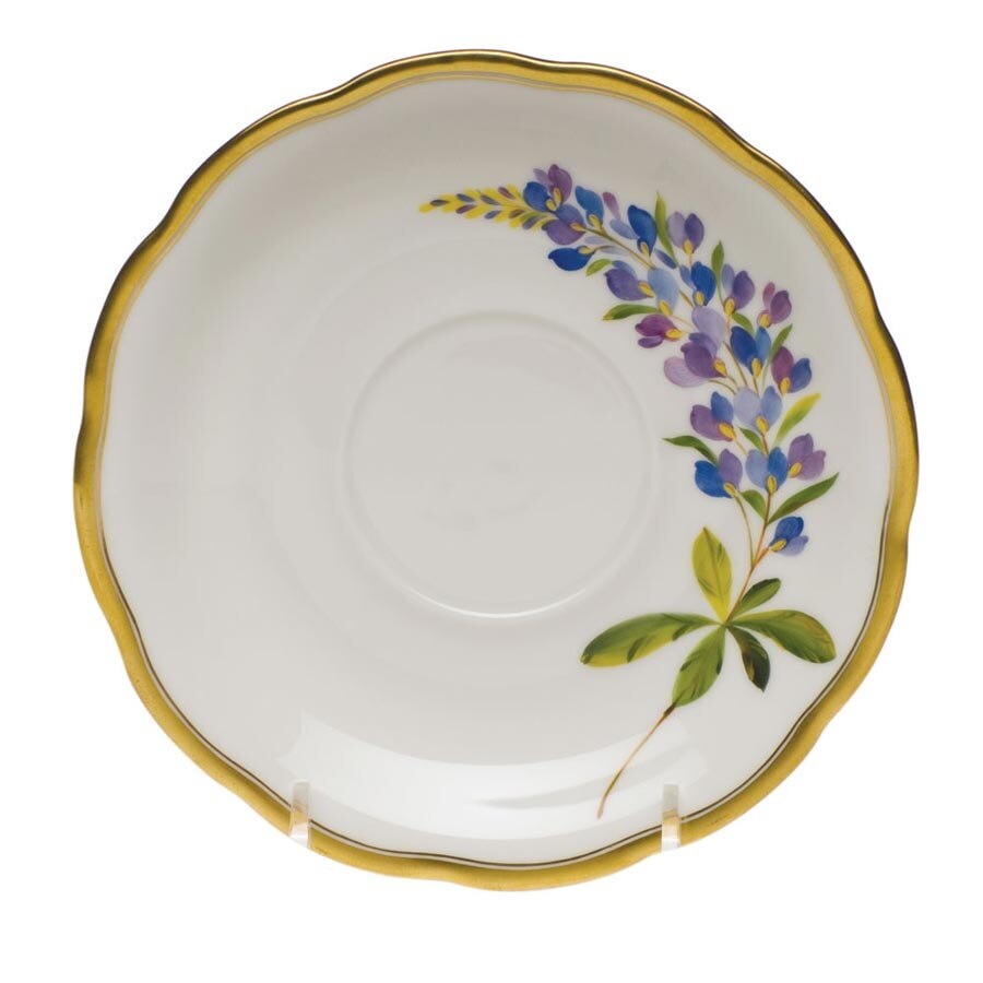 Herend American Wildflowers Texas Bluebonnet Tea Saucer