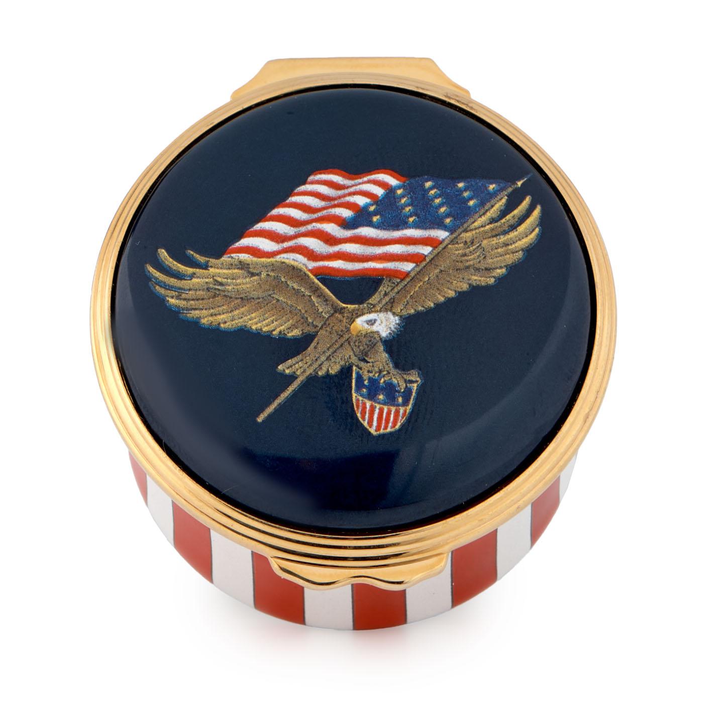 Halcyon Days Star Spangled Banner Enamel Box