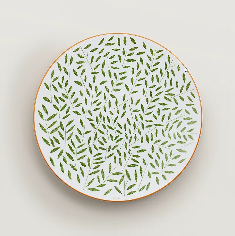 Hermes A Walk in the Garden Dinner Plate, Green