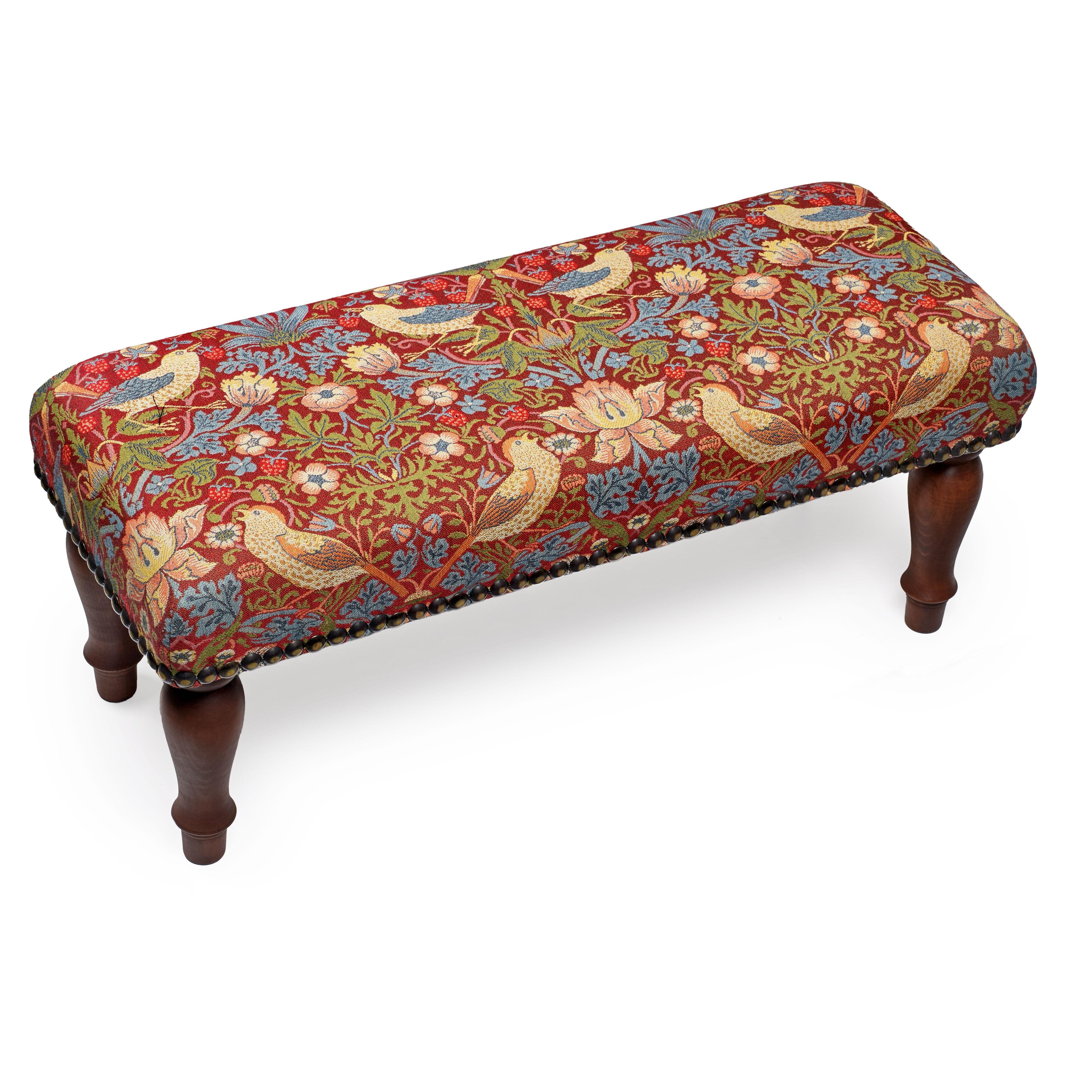 Strawberry Thief Red Narrow Stool