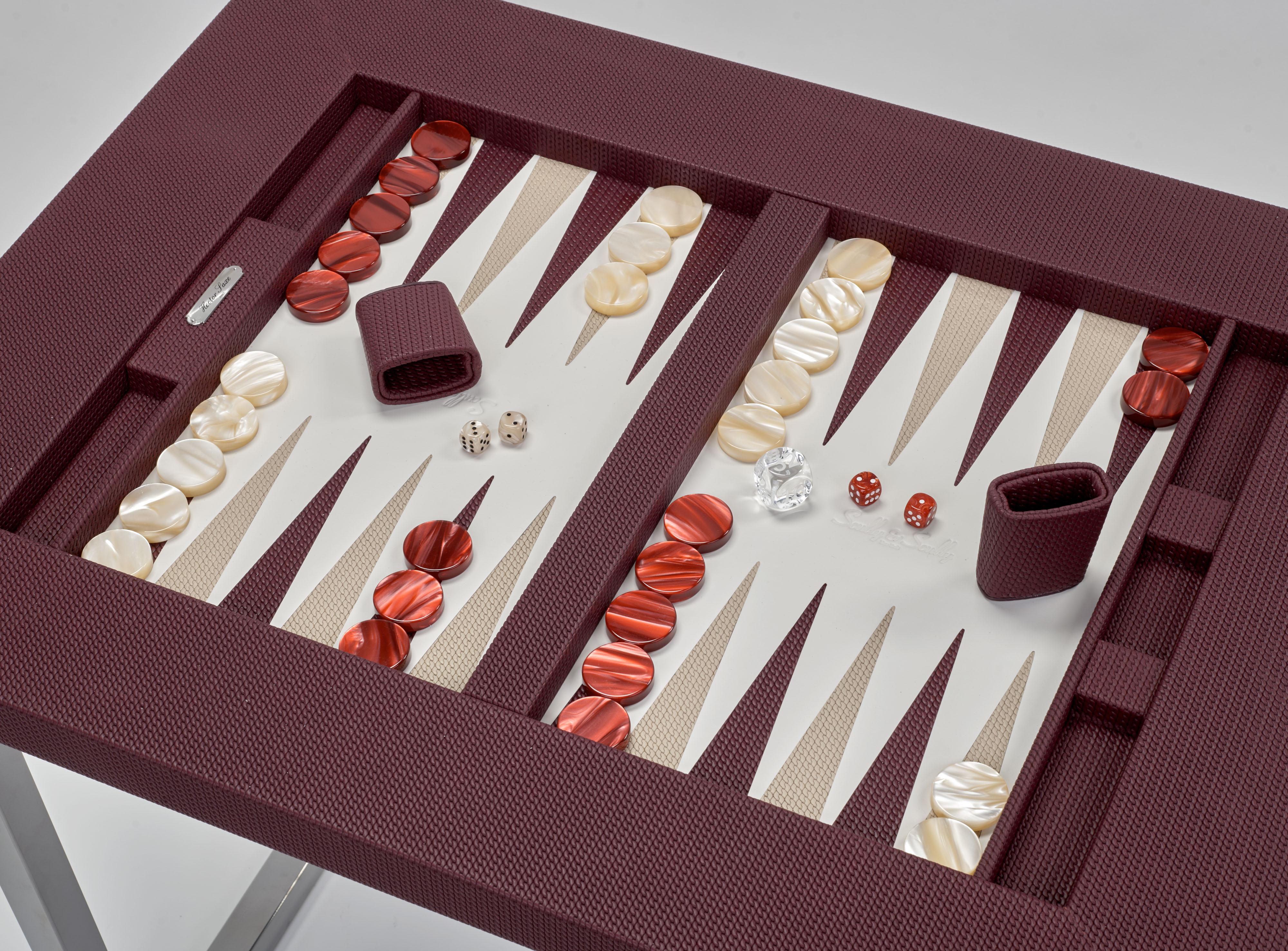 Leather Backgammon Table