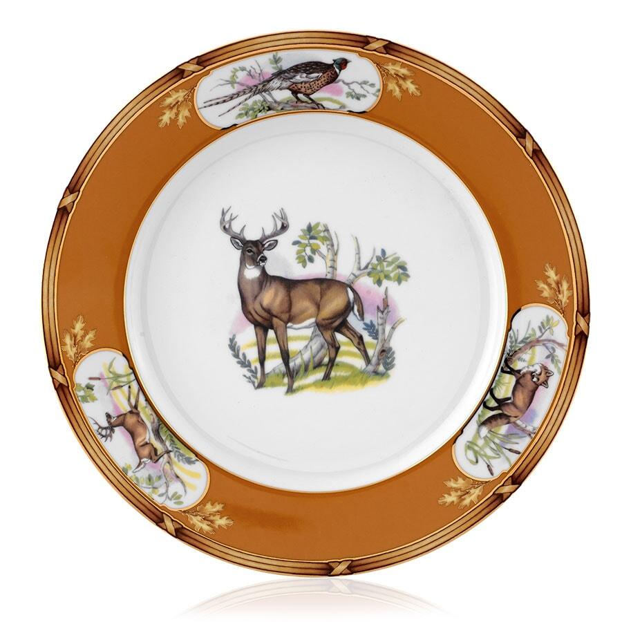 Julie Wear American Wildlife Dinner Plate, White Tail Buck