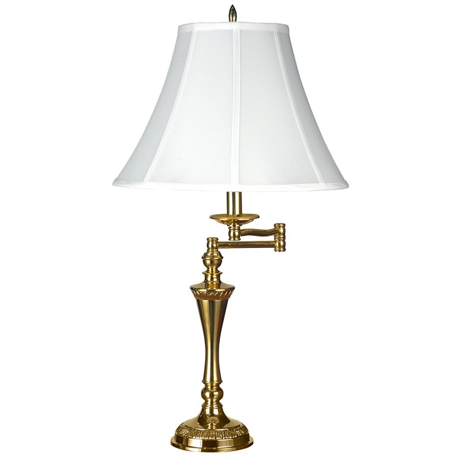 Polished Brass Swing-Arm Table Lamp