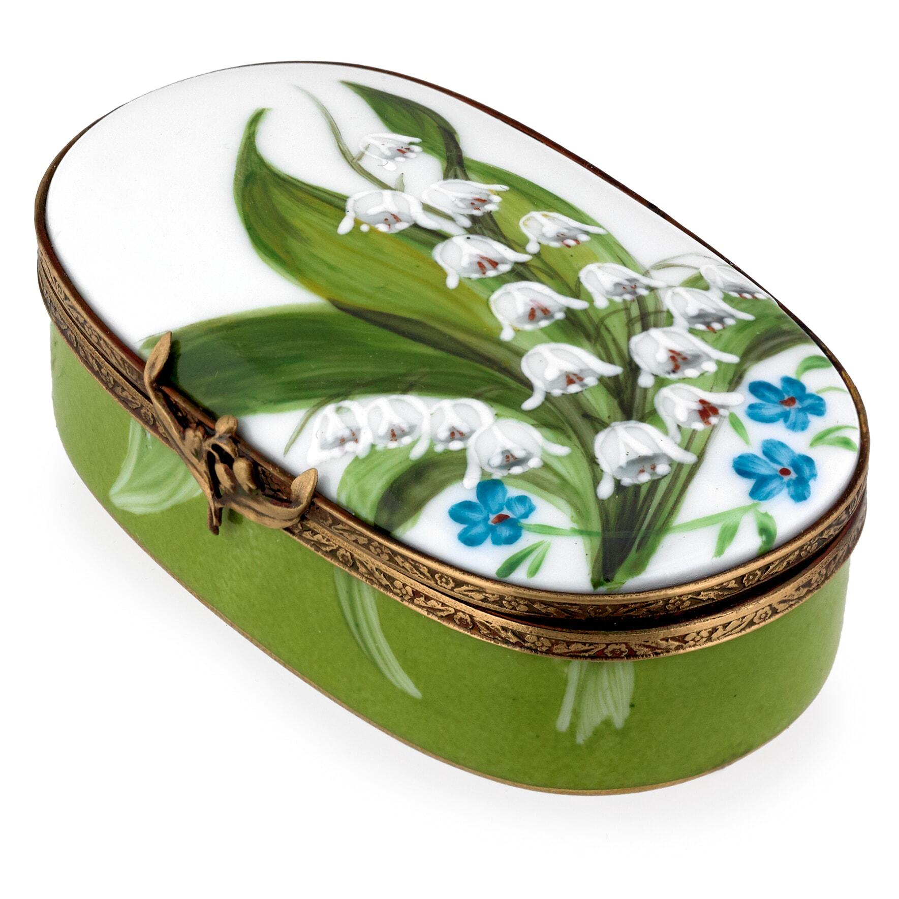 Lily of the Valley Oval Limoges Box