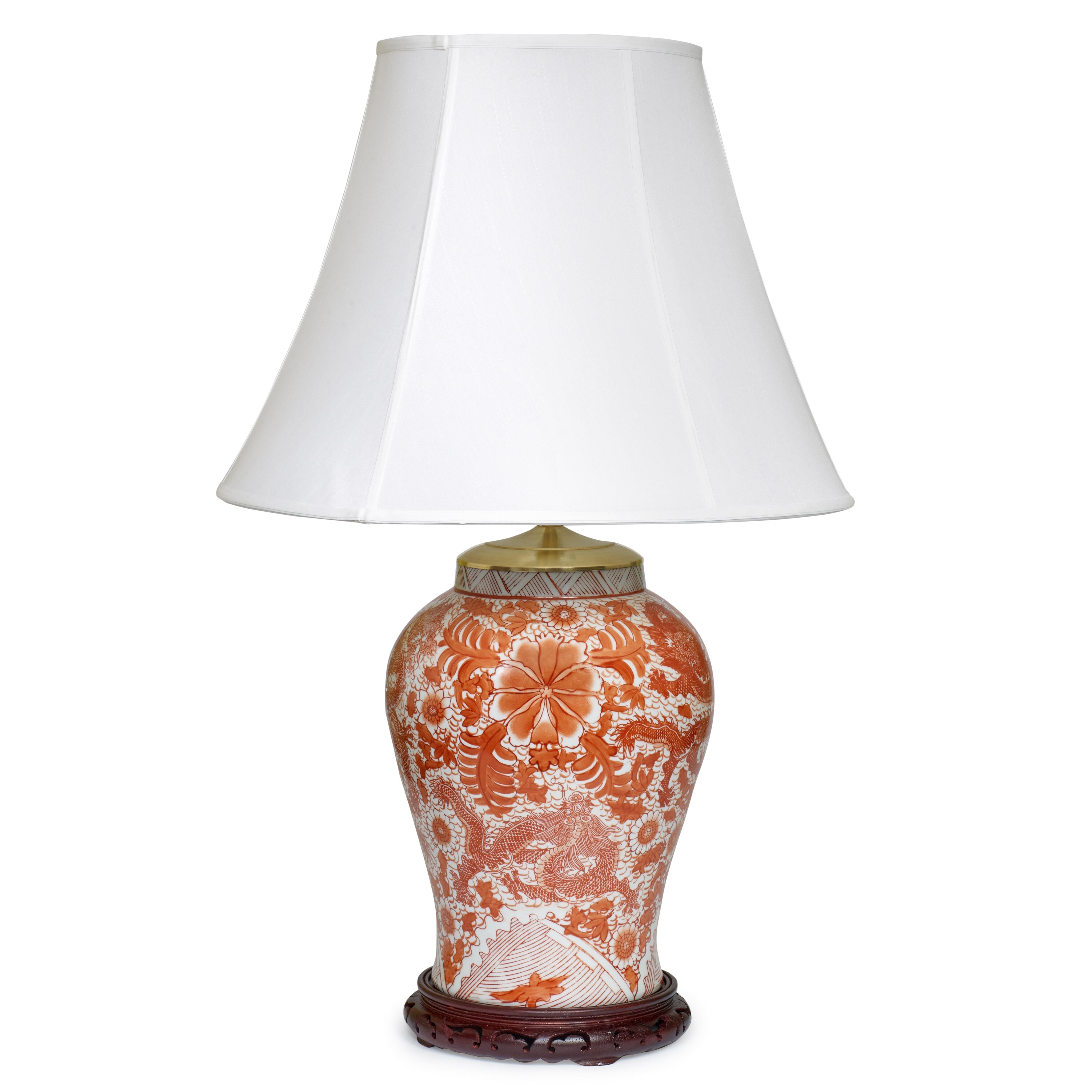 Orange Dragon Temple Jar Lamp