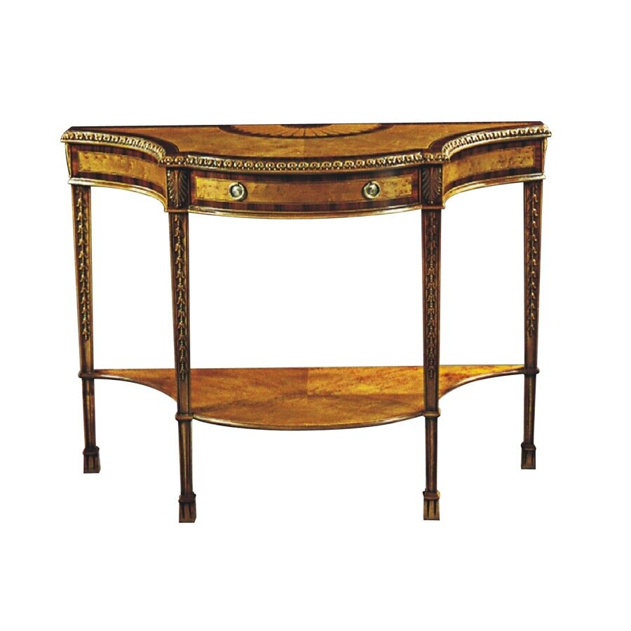 Birdseye Maple Fan Inlay Console Table