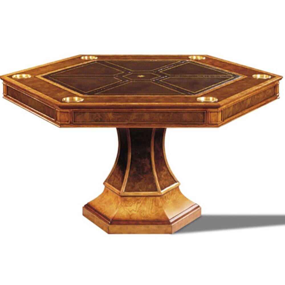 Walnut Hexagonal Game Table