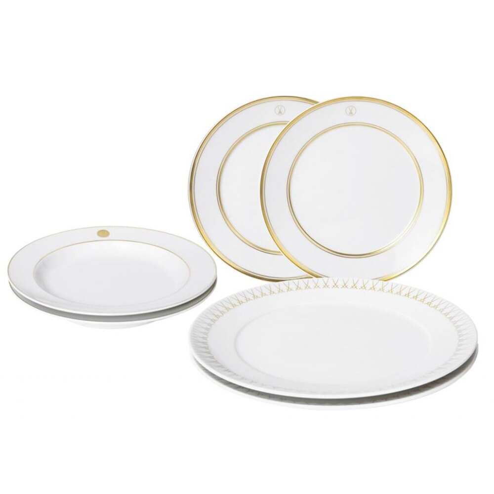 Meissen Swords Luxury Gold Dinner Set, 6 pieces