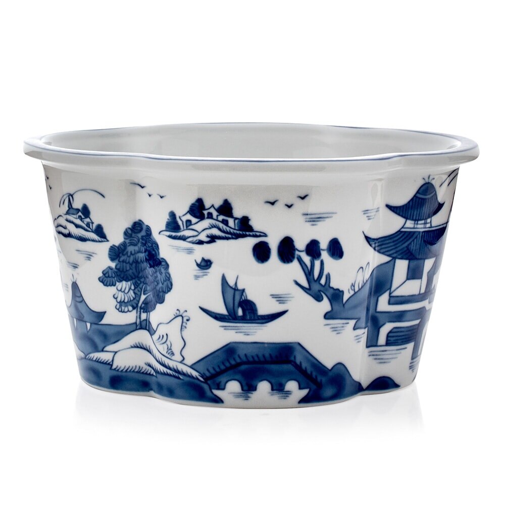 Mottahedeh Blue Canton Four Lobed Cachepot