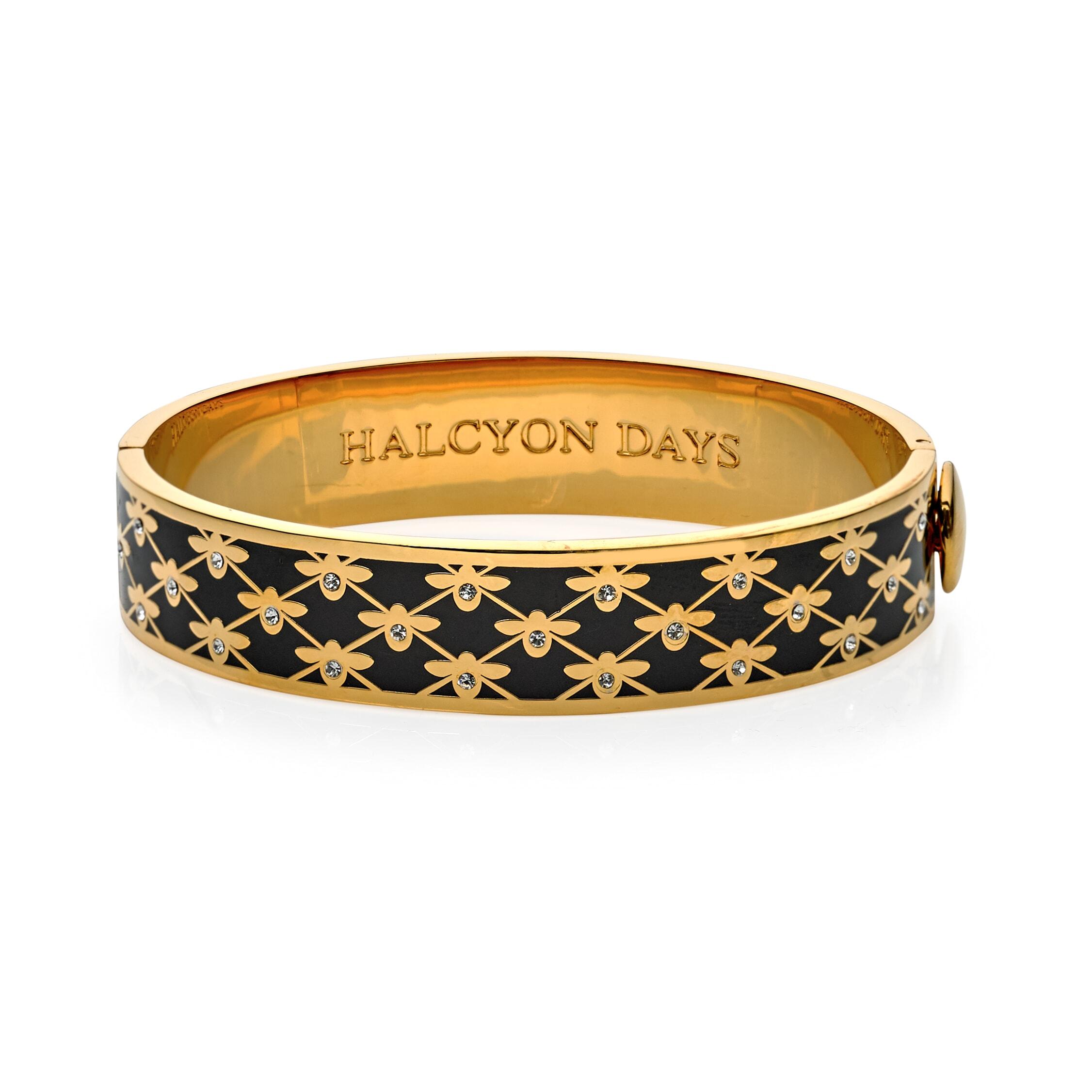 Halcyon Days Bee Sparkle Hinged Bangles