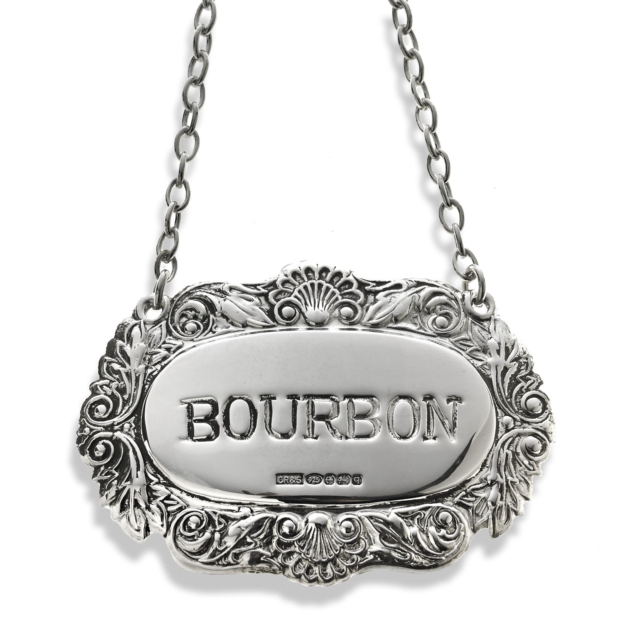 Silver Shell & Scroll Decanter Labels