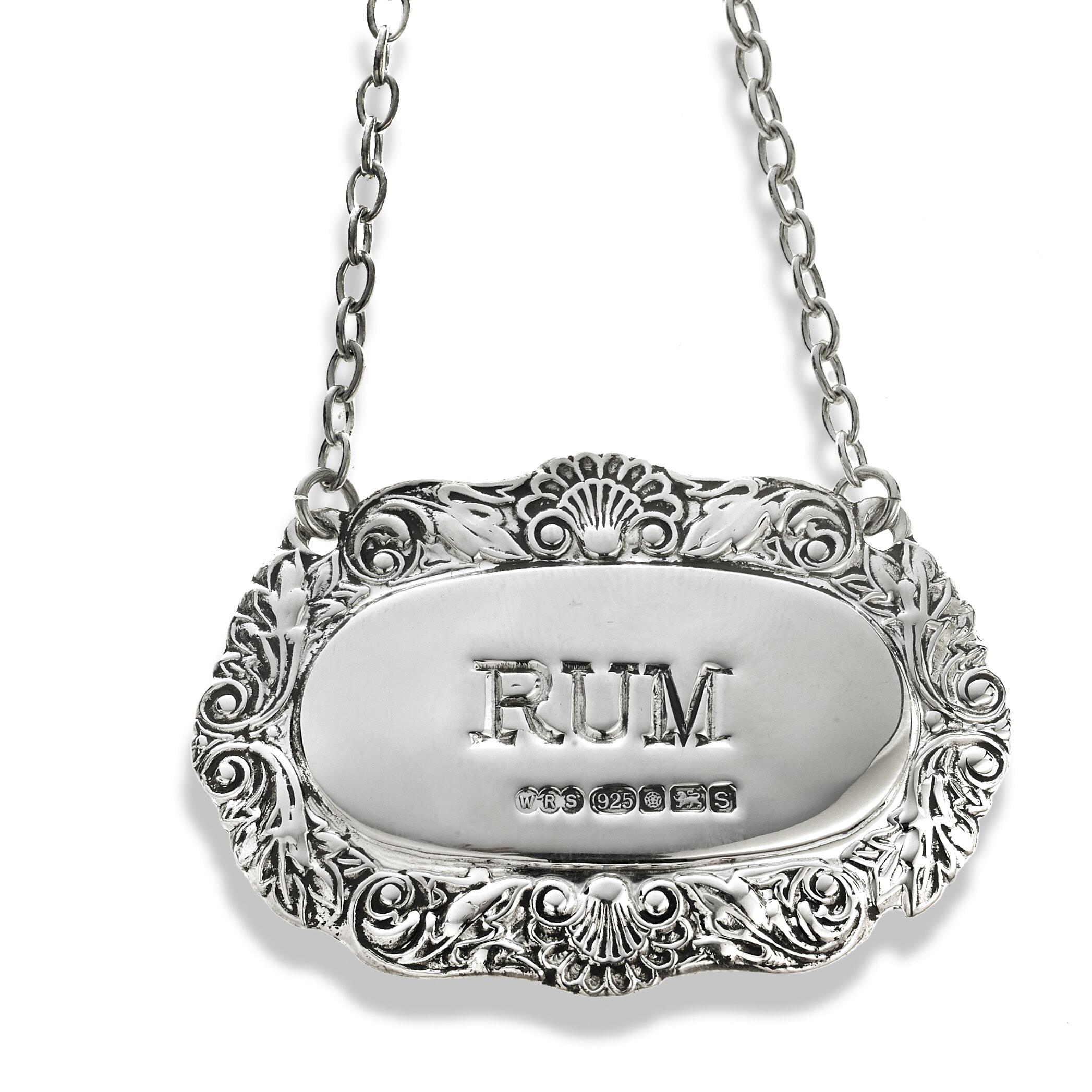 Silver Shell & Scroll Decanter Labels