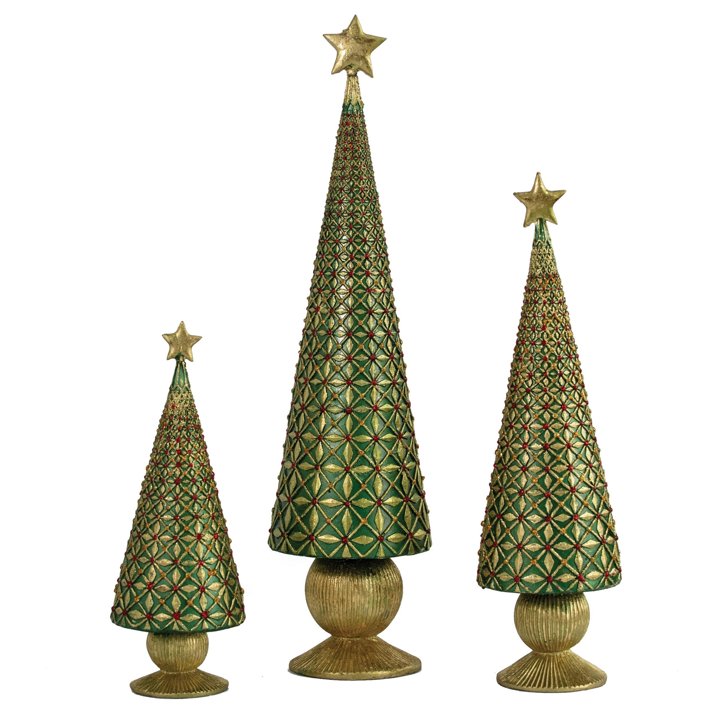 Red and Green Diamond Burst Christmas Trees