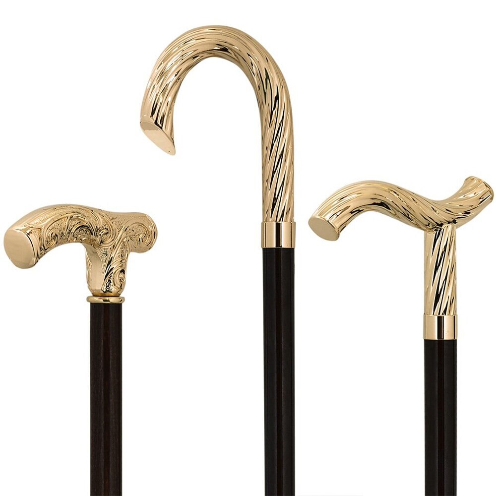 Golden Handled Italian Walking Sticks