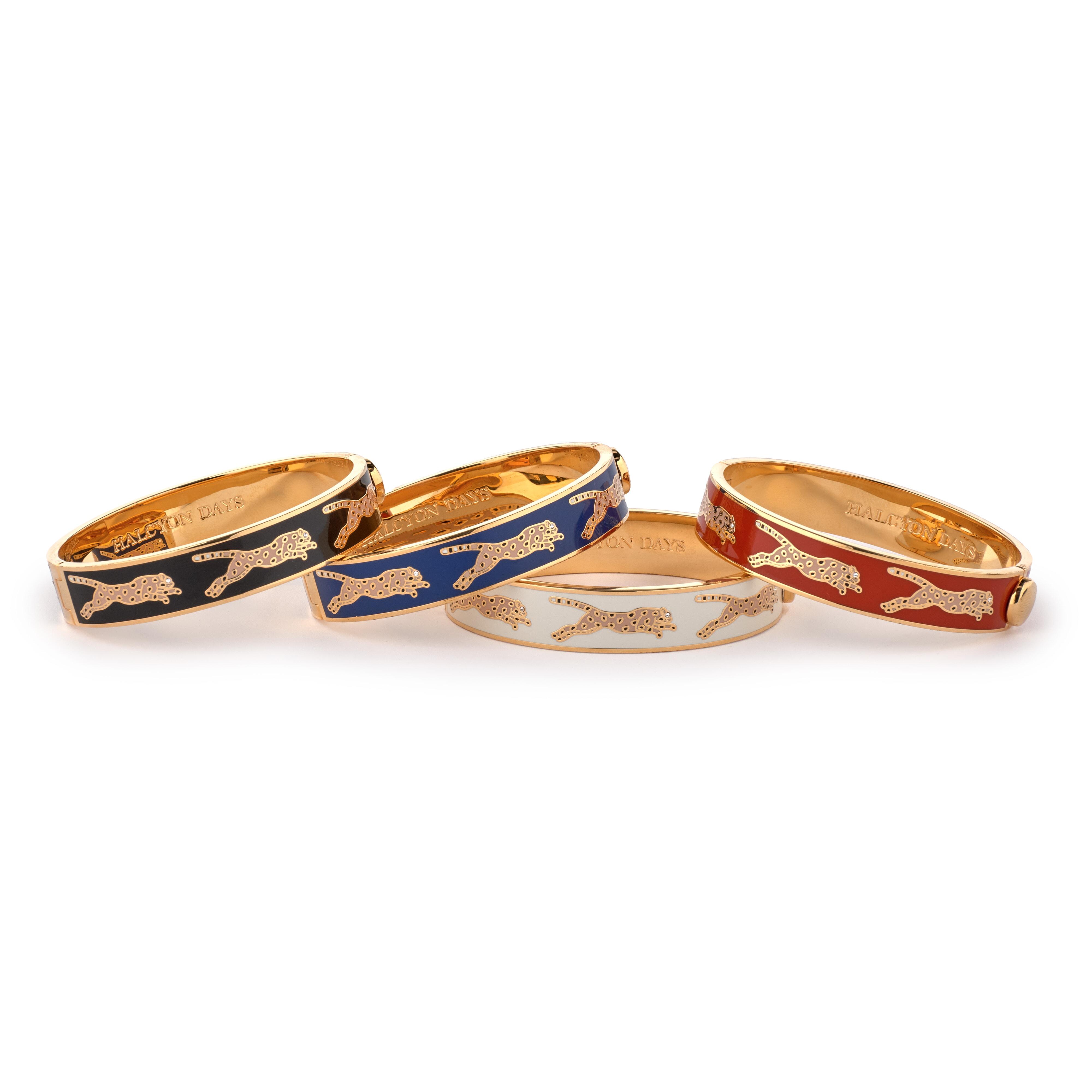 Halcyon Days Leopard Hinged Bangles