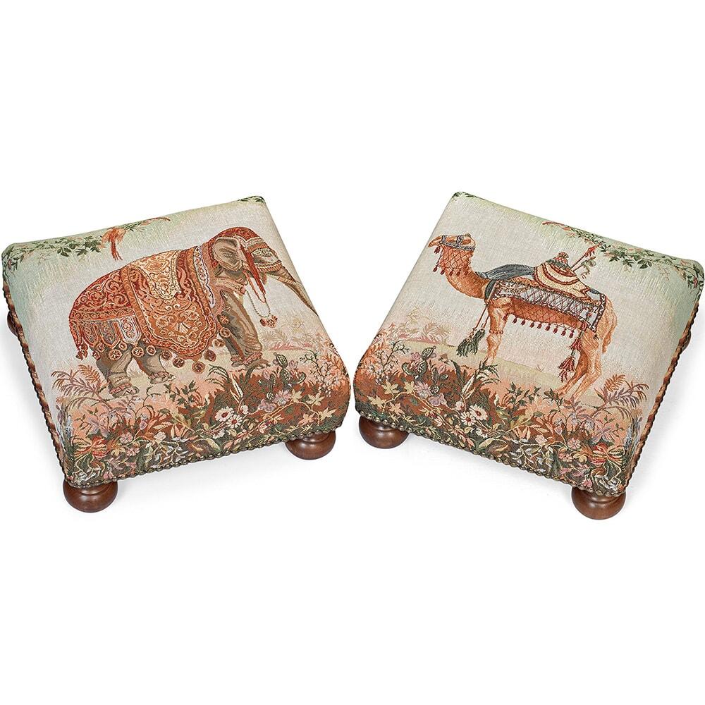 Arabian Animal Tapestry Footstools
