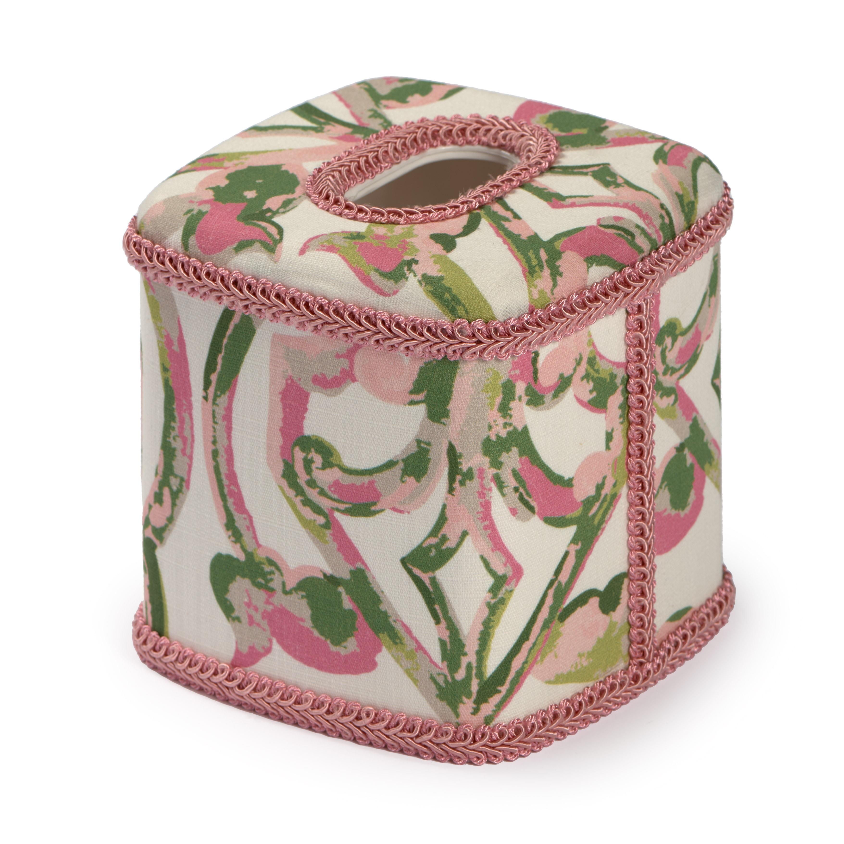 Tickled Pink Wastebasket & Tissue Box Cover