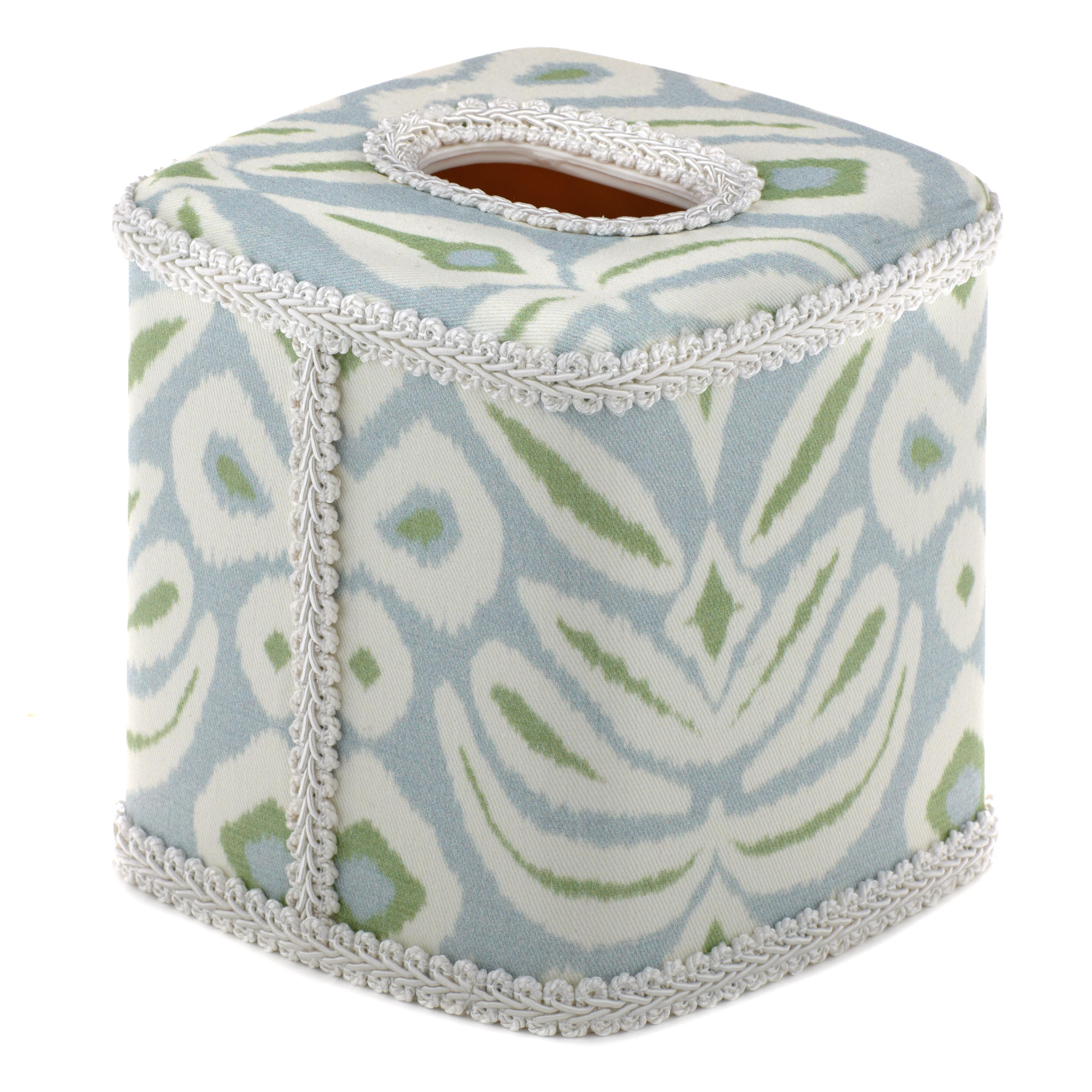 Tiger Eye Light Blue Wastebasket & Tissue Box