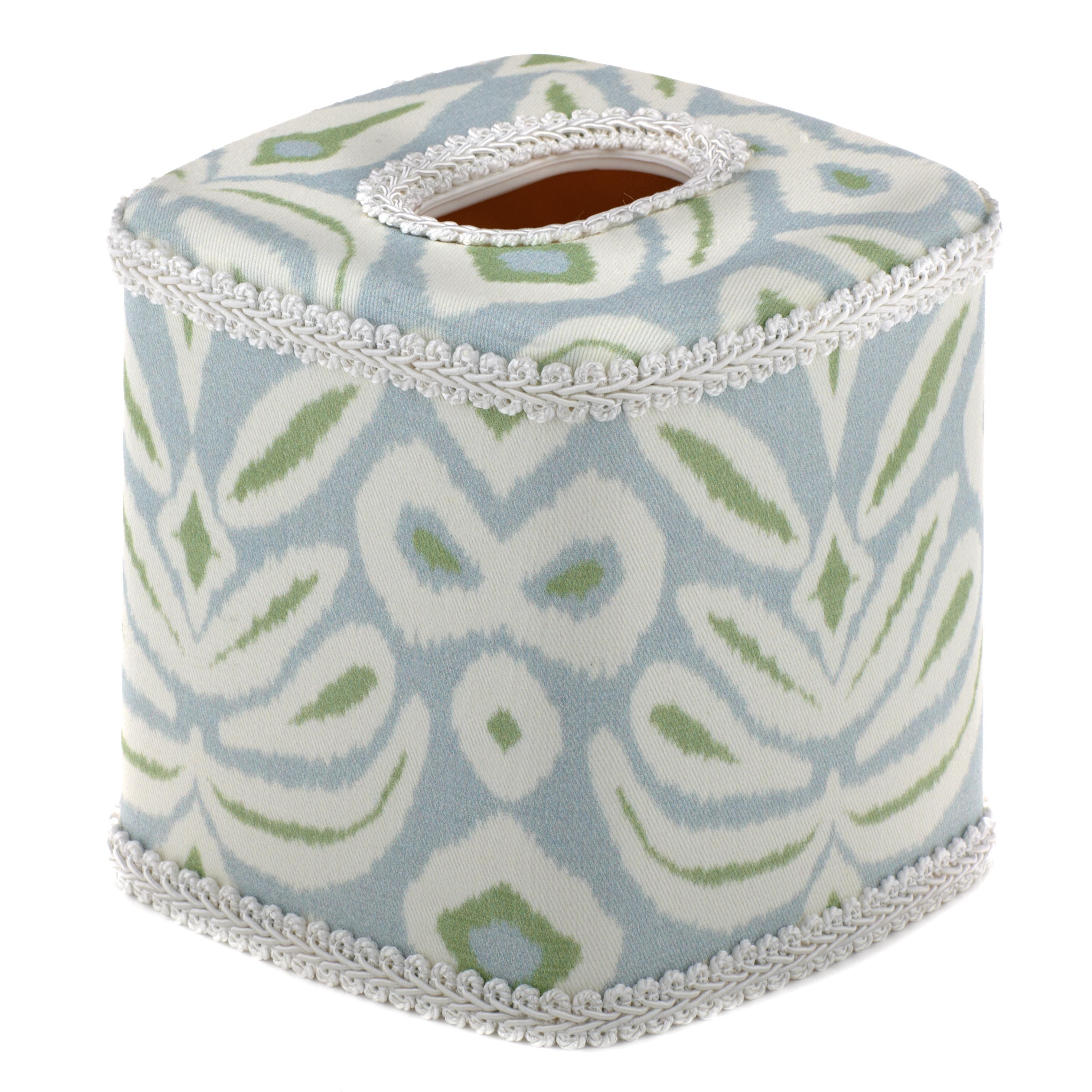 Tiger Eye Light Blue Wastebasket & Tissue Box