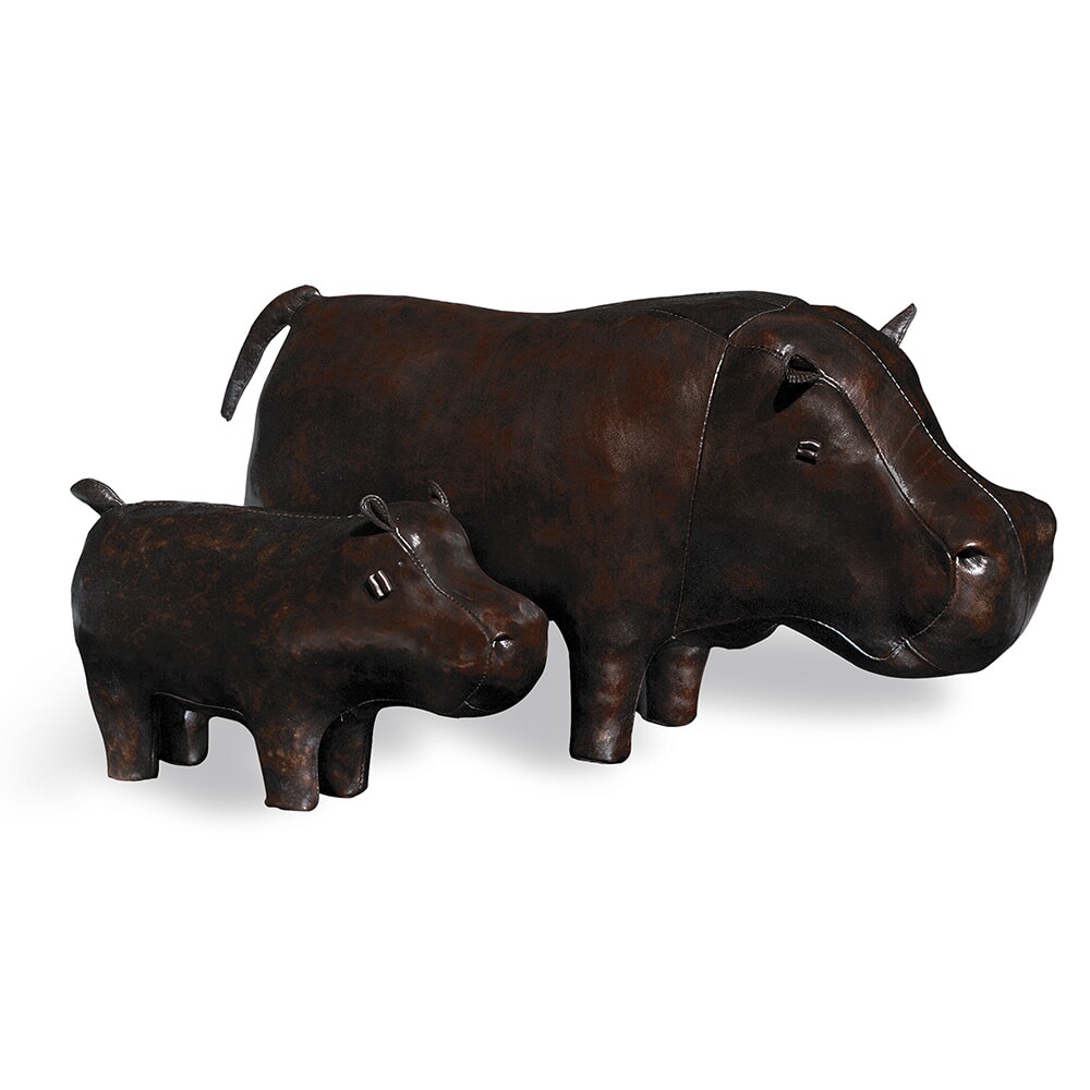 Leather Hippopotamus Footstool