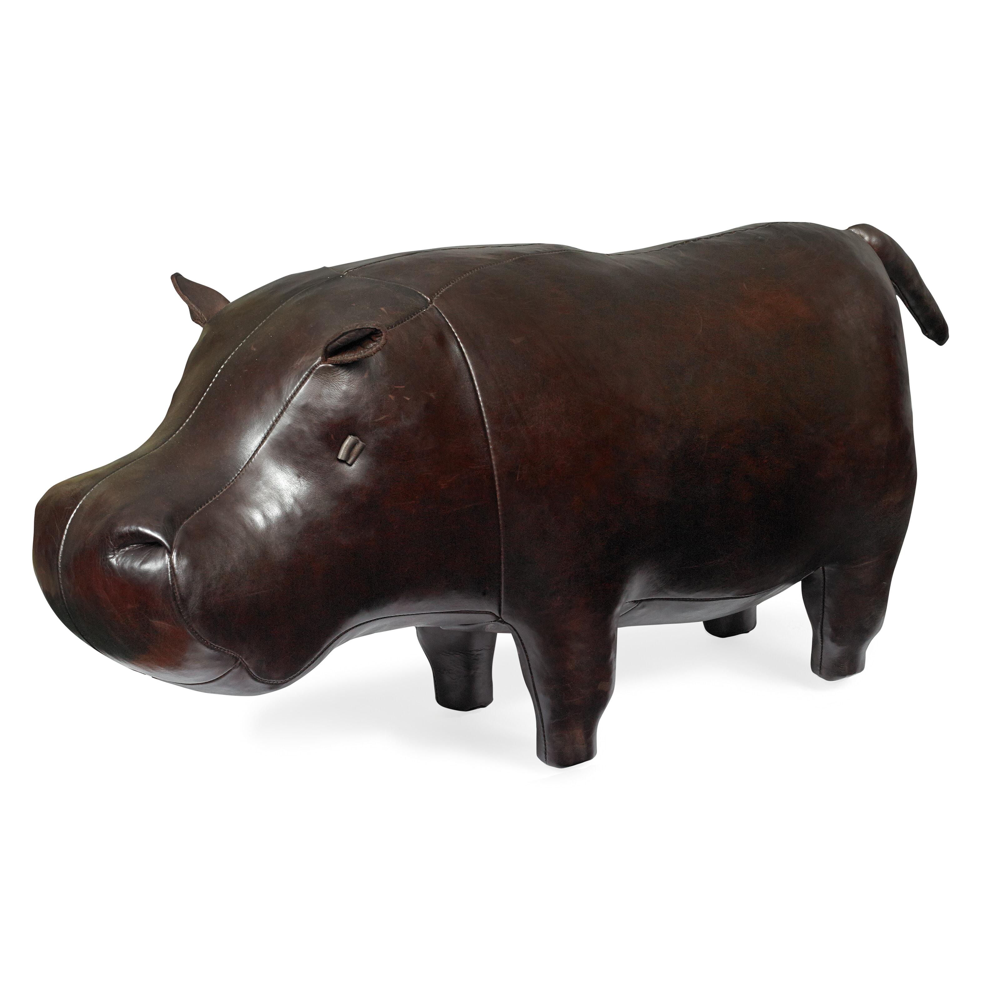 Leather Hippopotamus Footstool