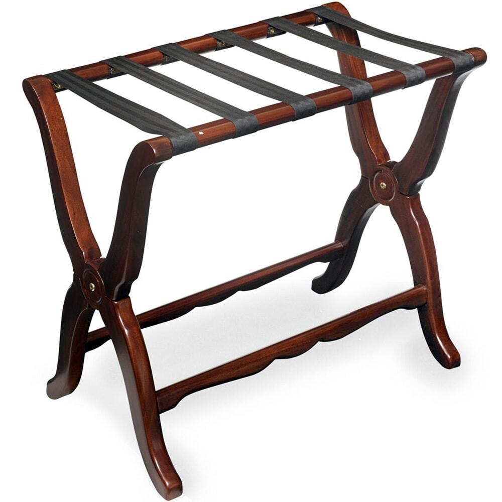 Extra-Long Mahogany Luggage Racks