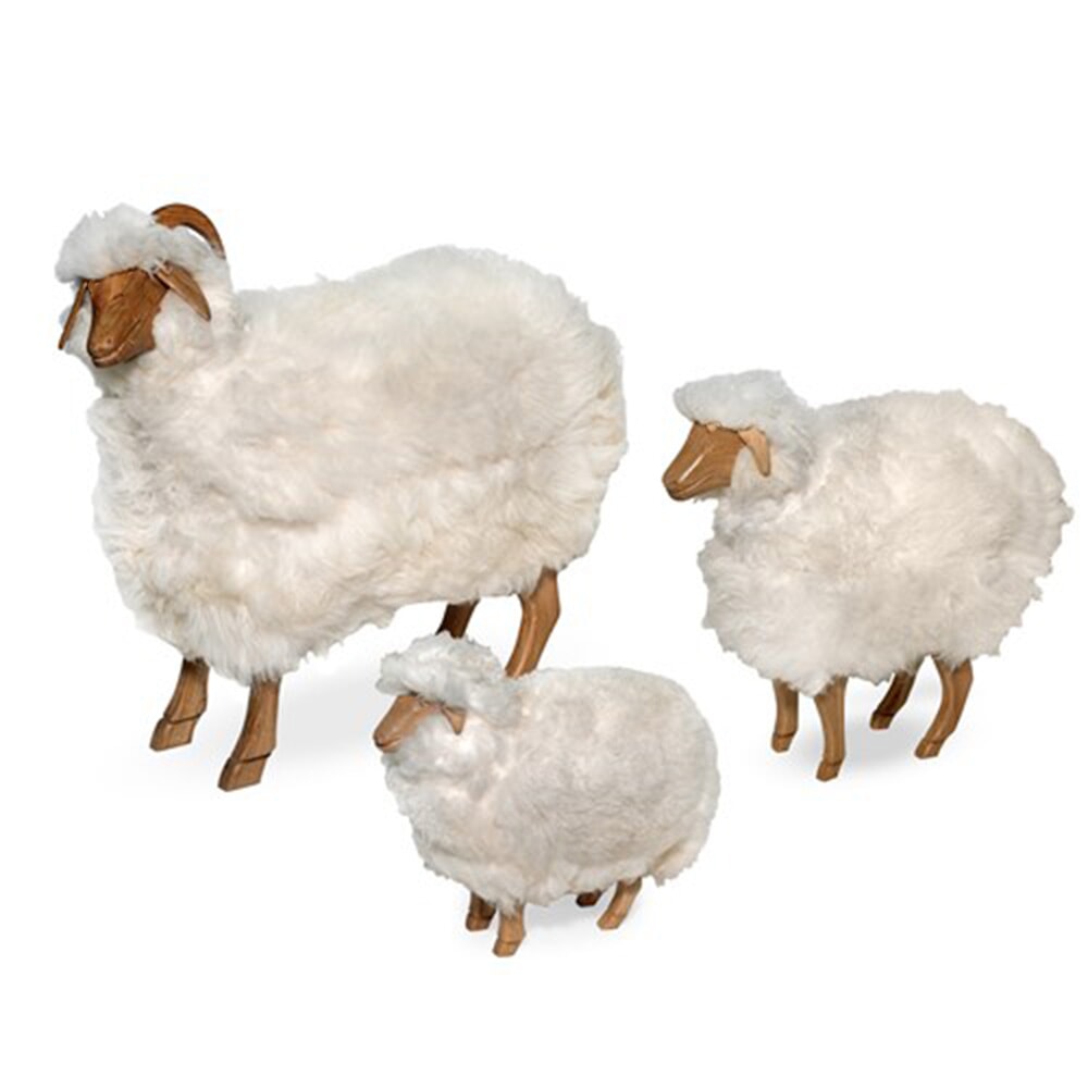 Natural Oak Sheep Footrests