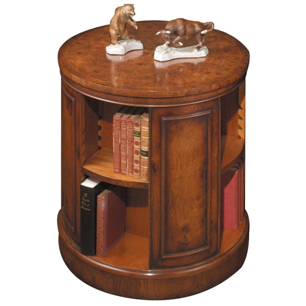 Elm Round Revolving Bookcase