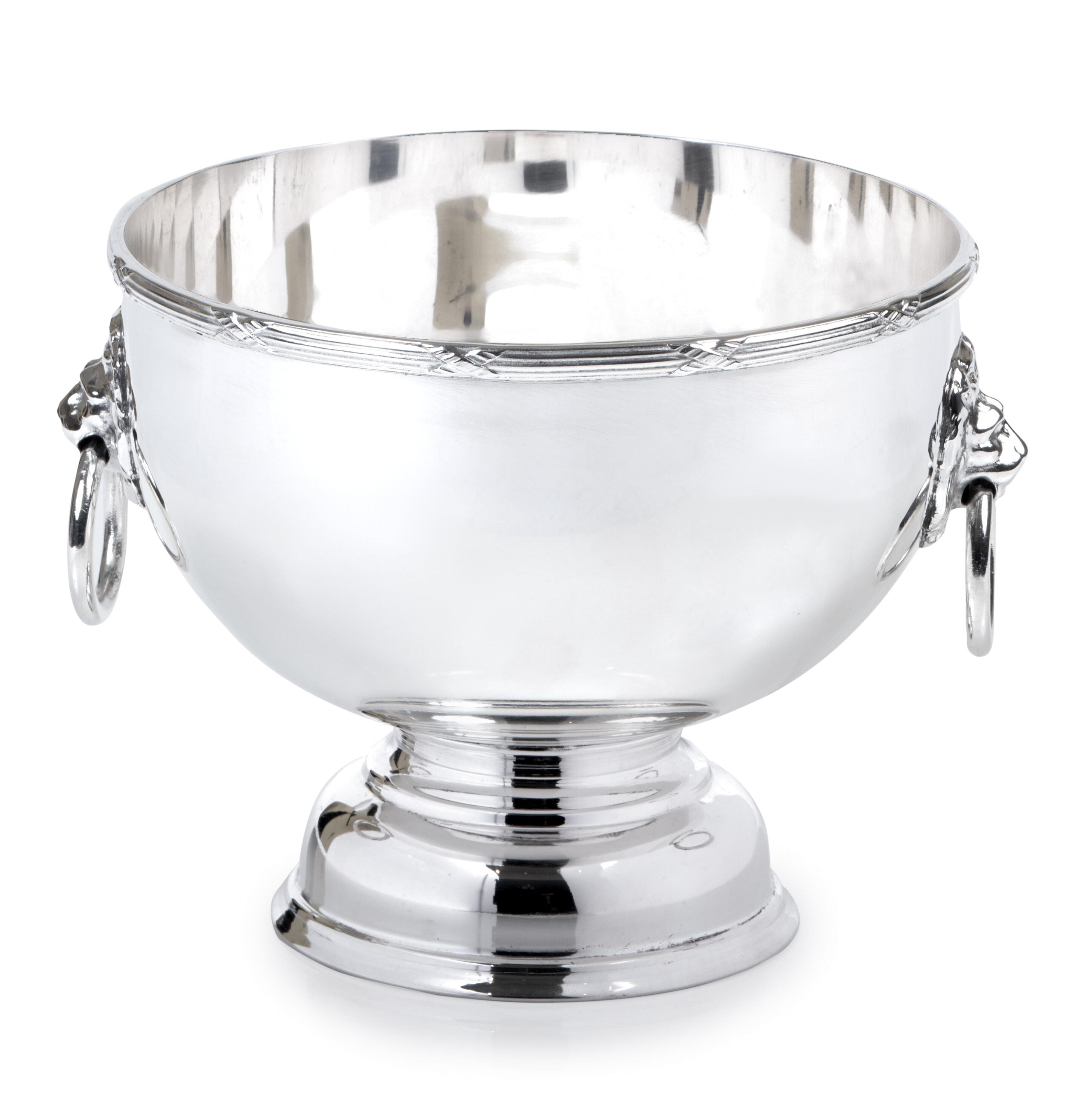 Silver-Plated Bowls with Lion Handles