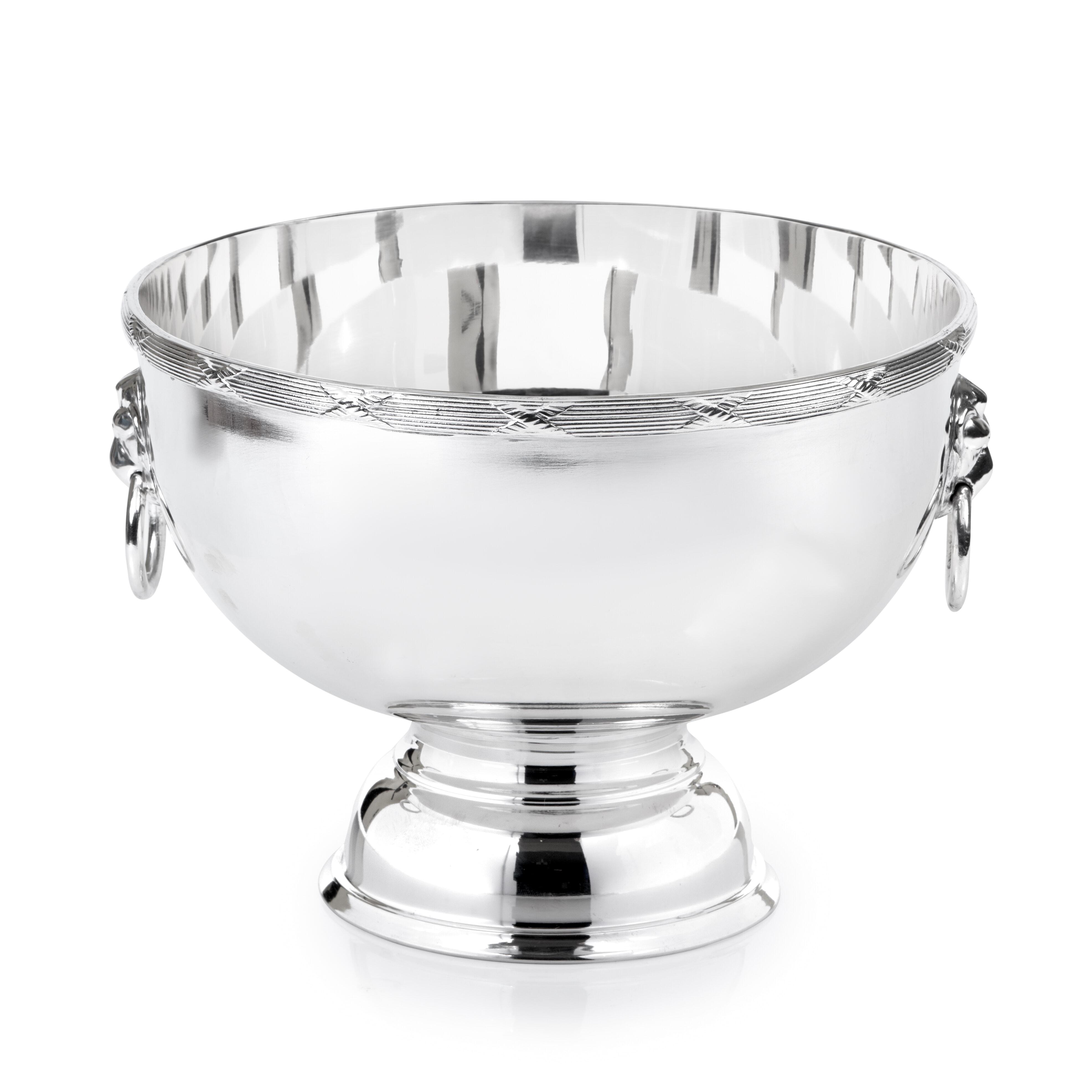 Silver-Plated Bowls with Lion Handles