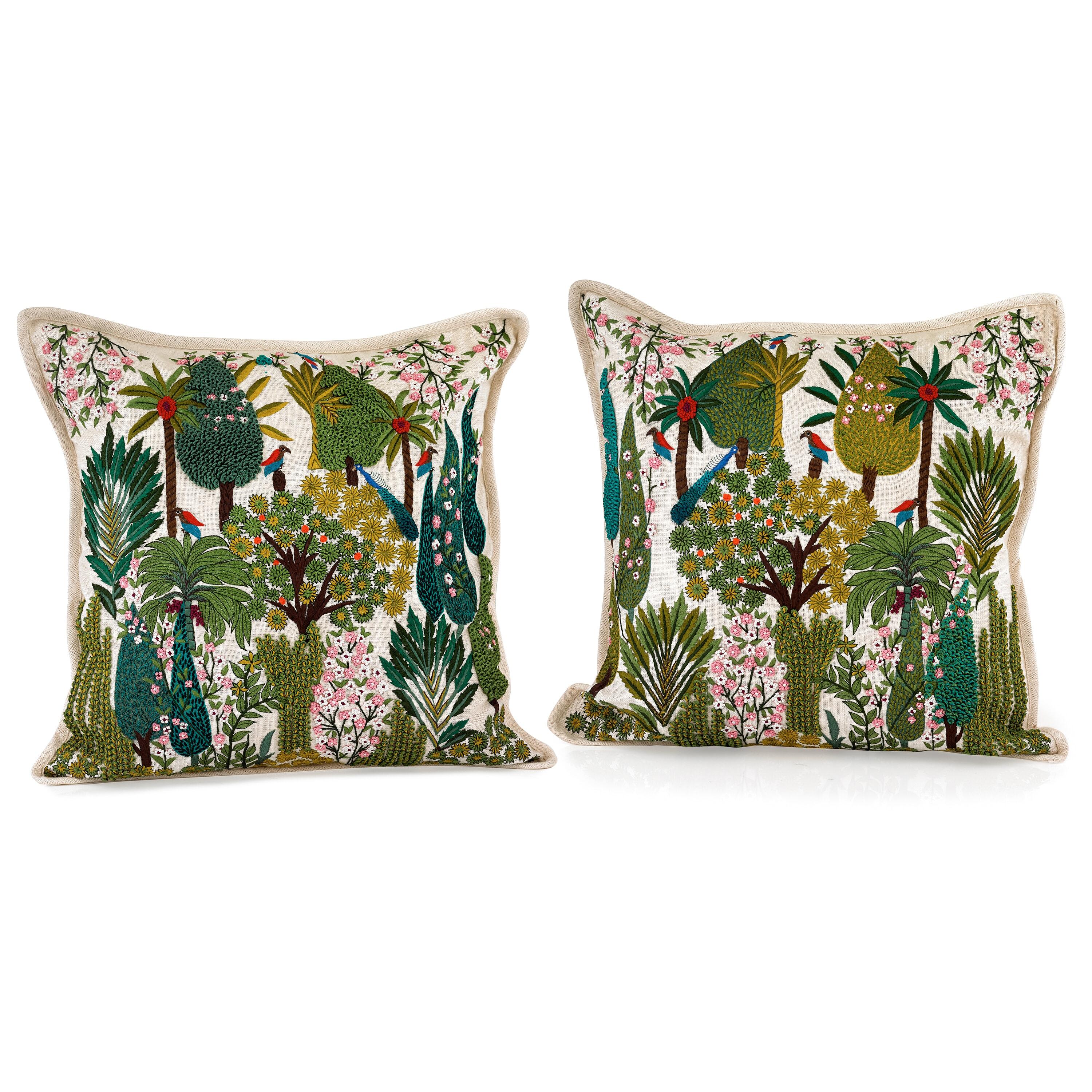 Tropic Hand-Embroidered Pillows