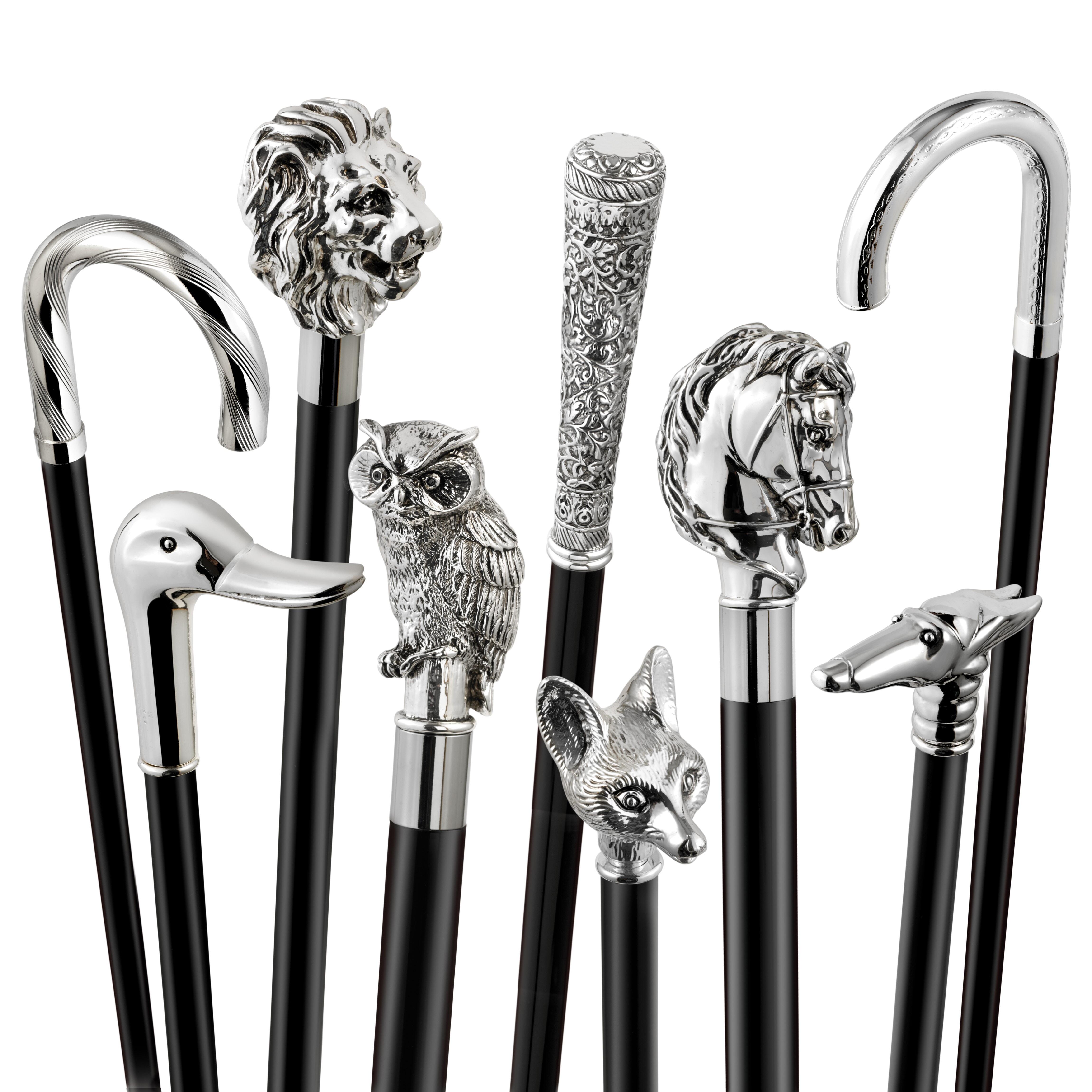 Silver Handled Italian Walking Sticks
