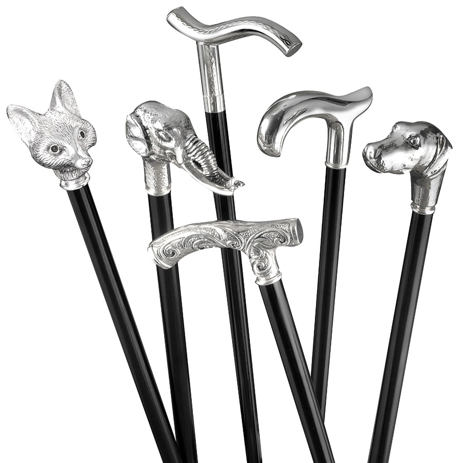Silver Handled Italian Walking Sticks