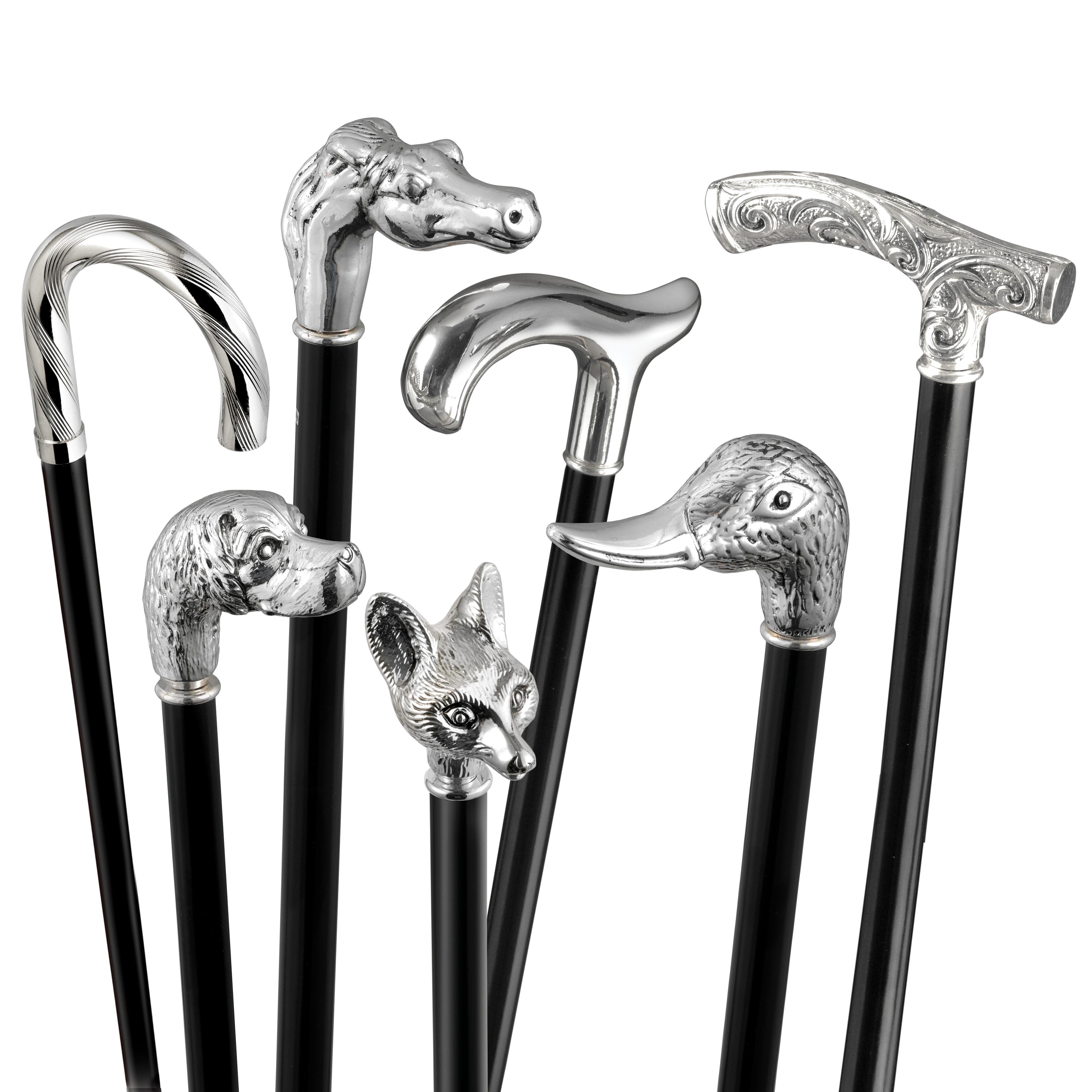 Silver Handled Italian Walking Sticks